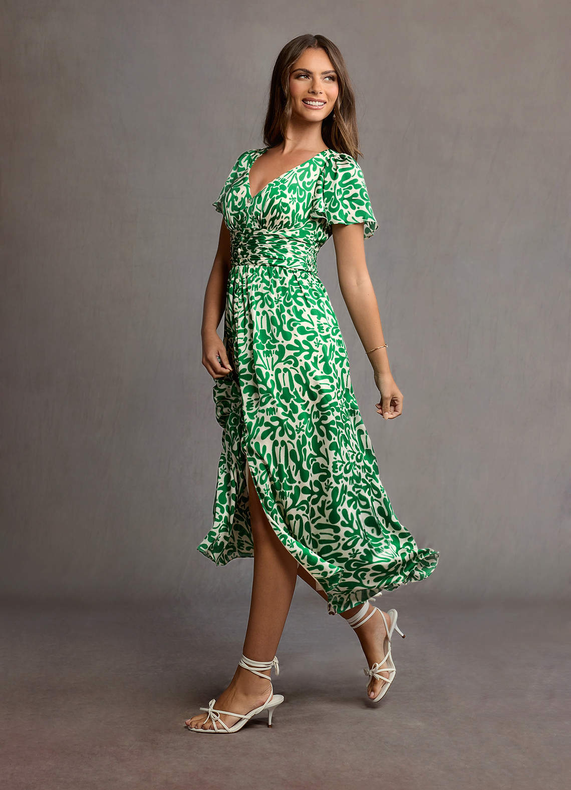 Alex Green Abstract Midi Dress | Azazie