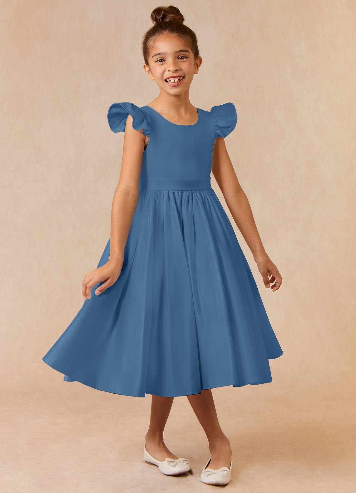 Twilight Azazie Violeta Twilight Ball-Gown Bow Matte Satin Dress | Azazie