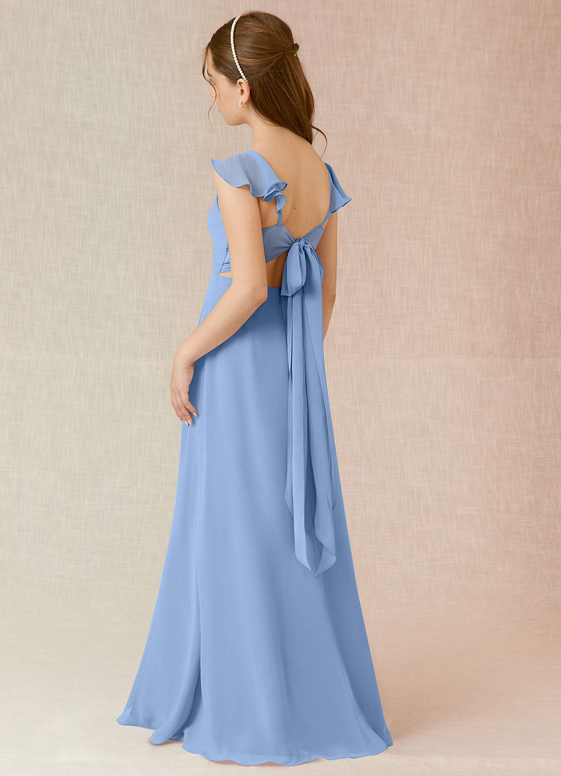 Steel Blue Azazie Everett Junior Junior Bridesmaid Dresses | Azazie