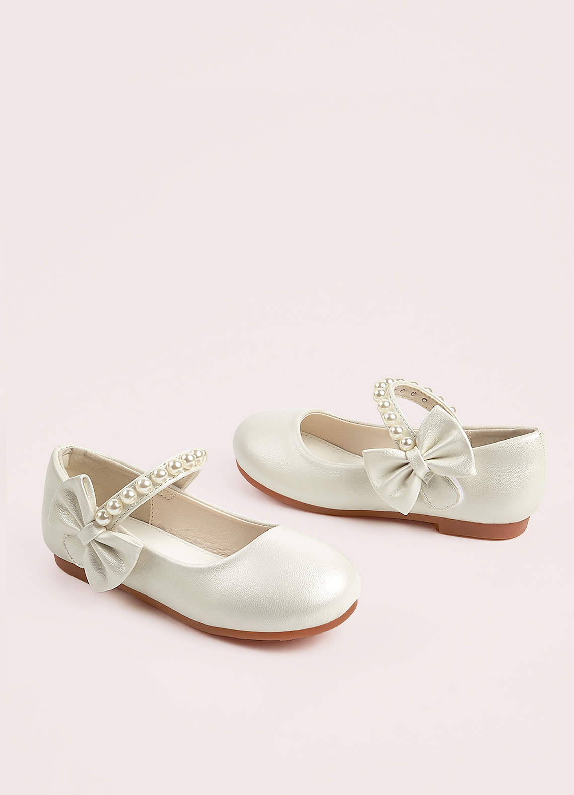 White Pearl Butterfly Element Girls' Shoes | Azazie