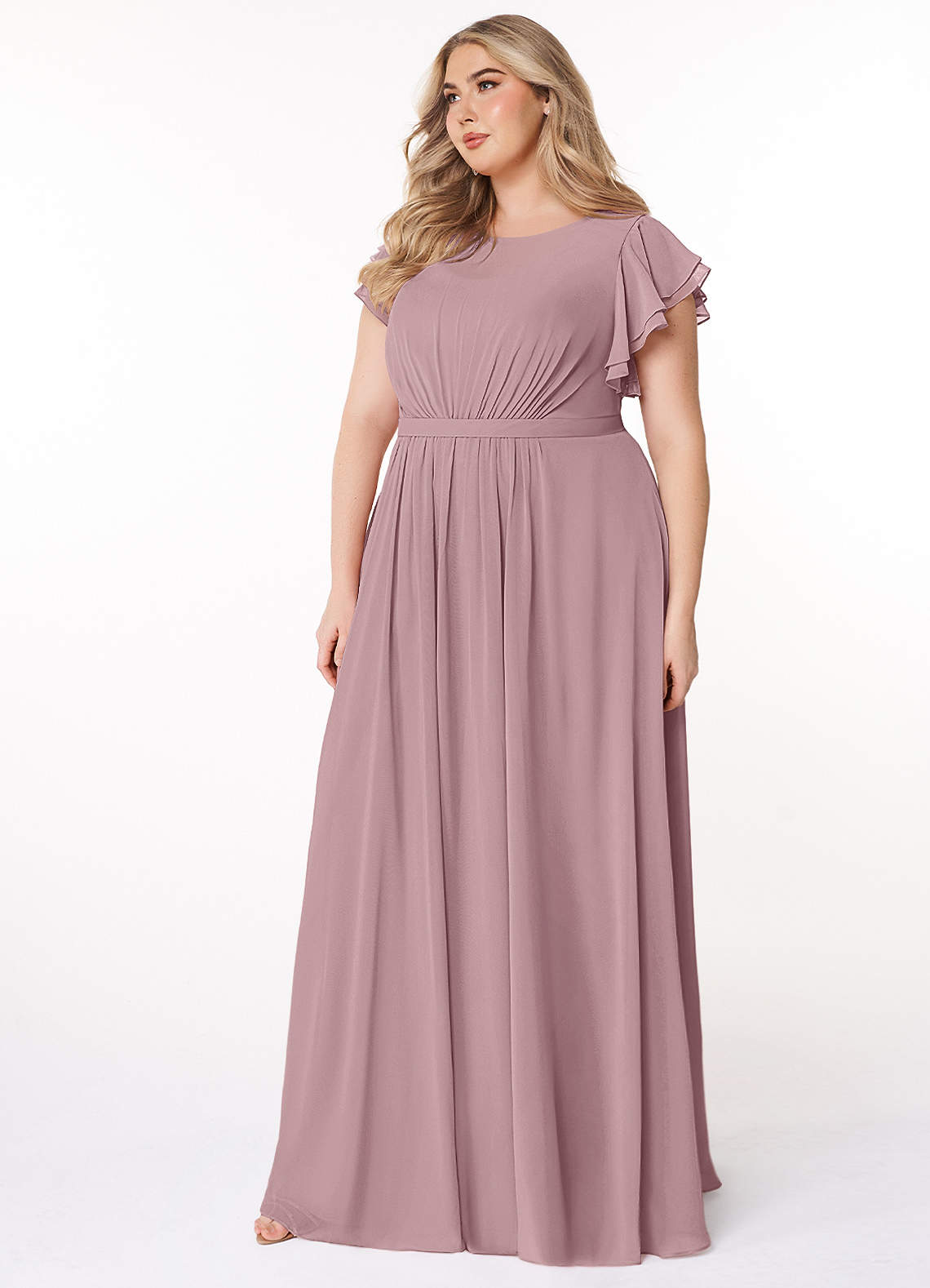Dusty Rose Azazie Daphne Modest Bridesmaid Dresses | Azazie