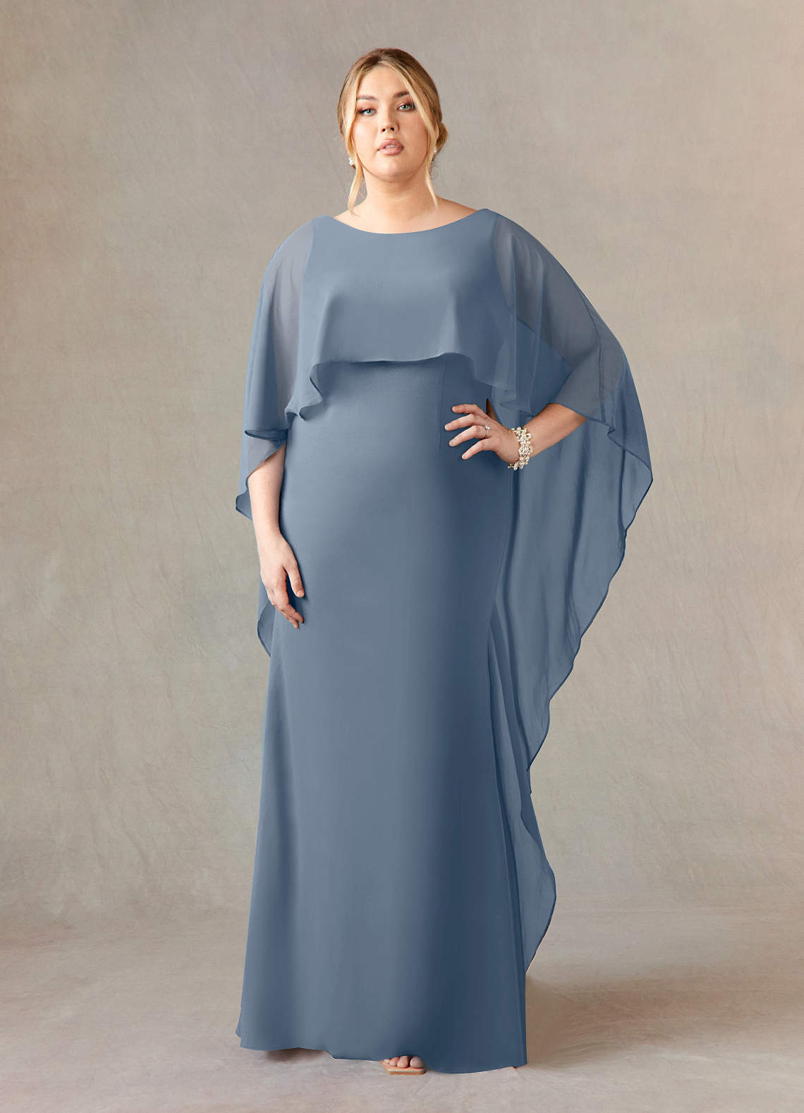 Twilight Azazie Dion Sheath Scoop Stretch Crepe Floor-Length Dress | Azazie
