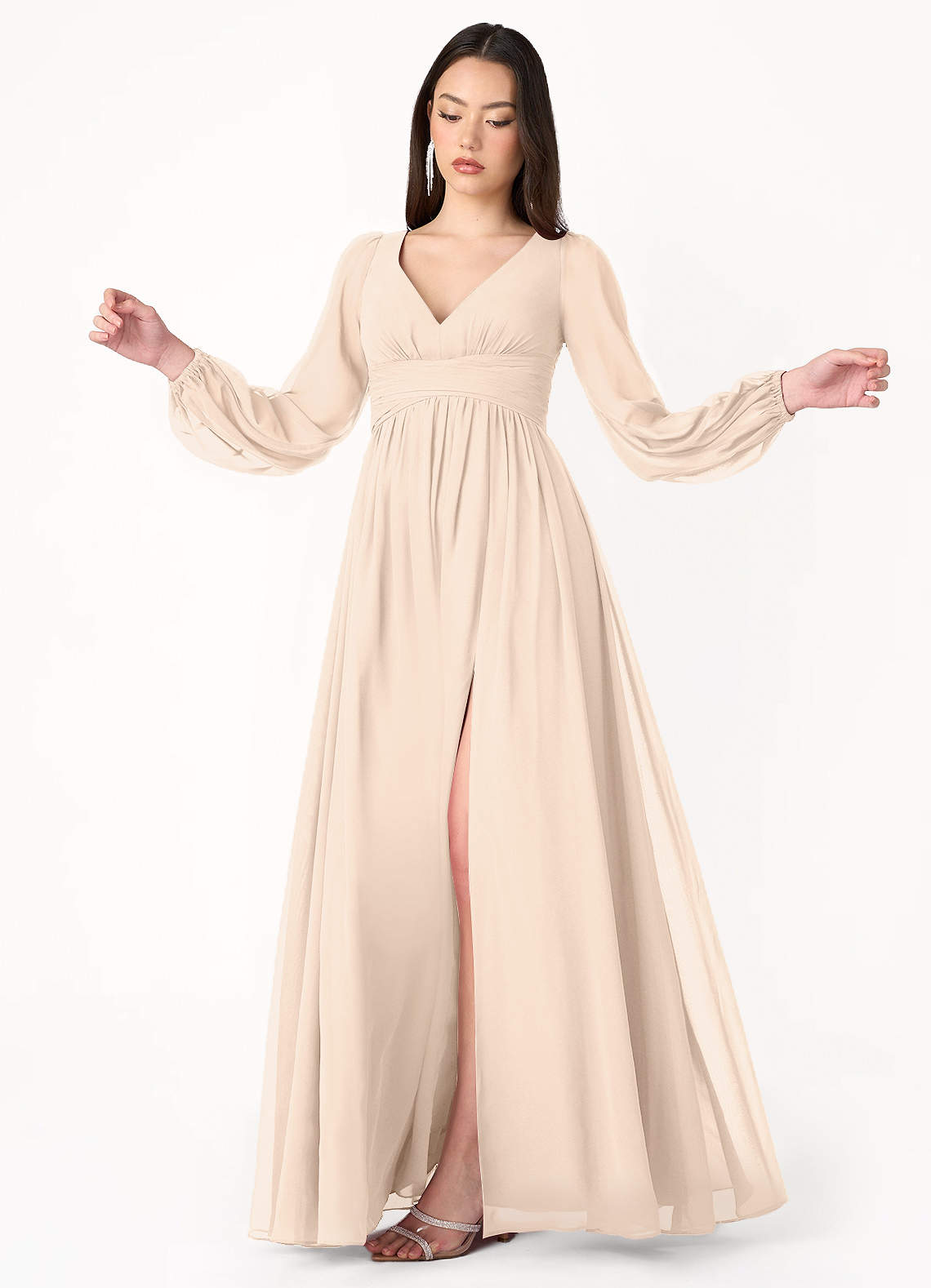 Kelly Cream Long Sleeve Maxi Dress Atelier Dresses | Azazie