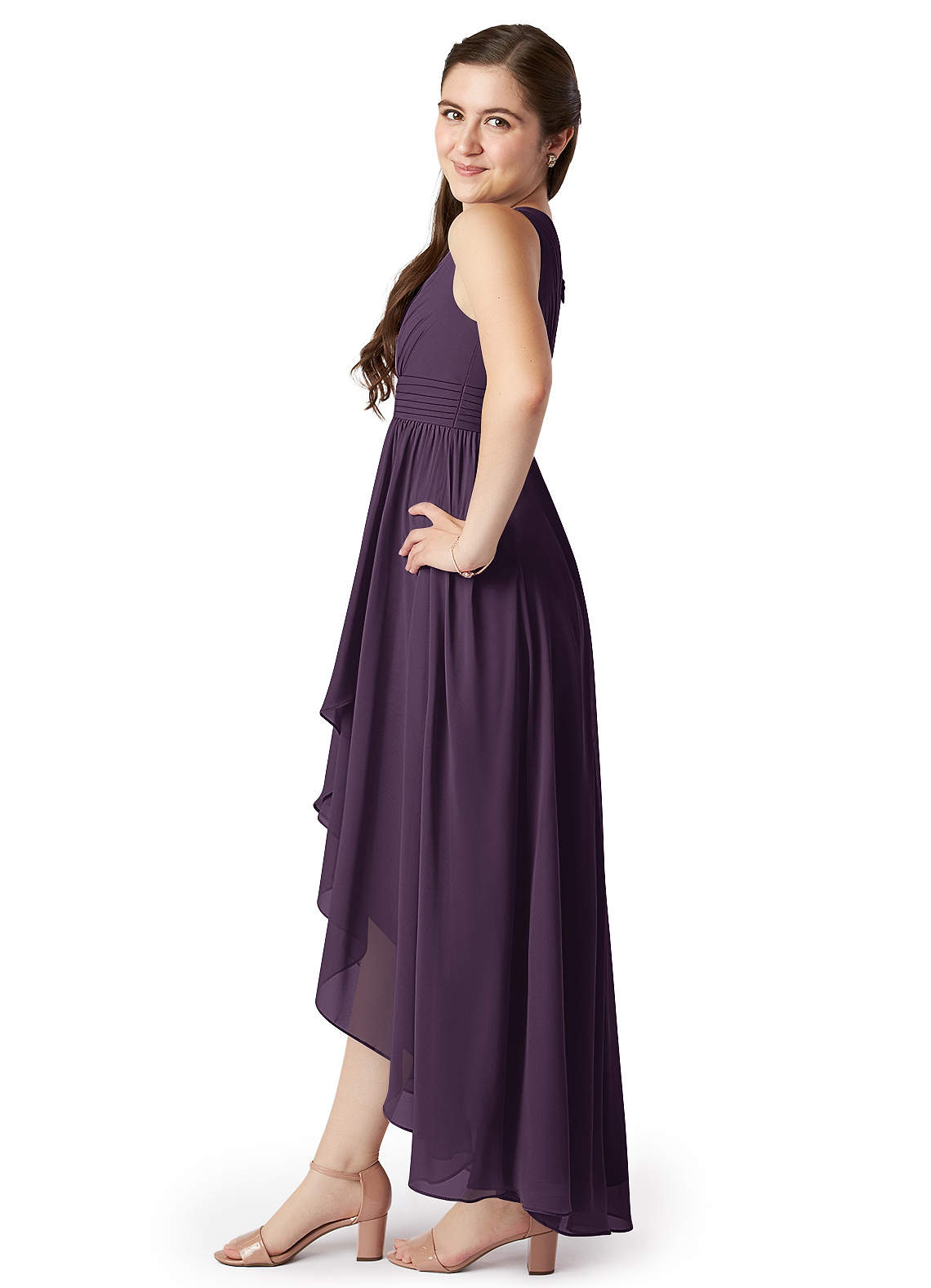 Plum Azazie Mathilda Junior Junior Bridesmaid Dresses | Azazie