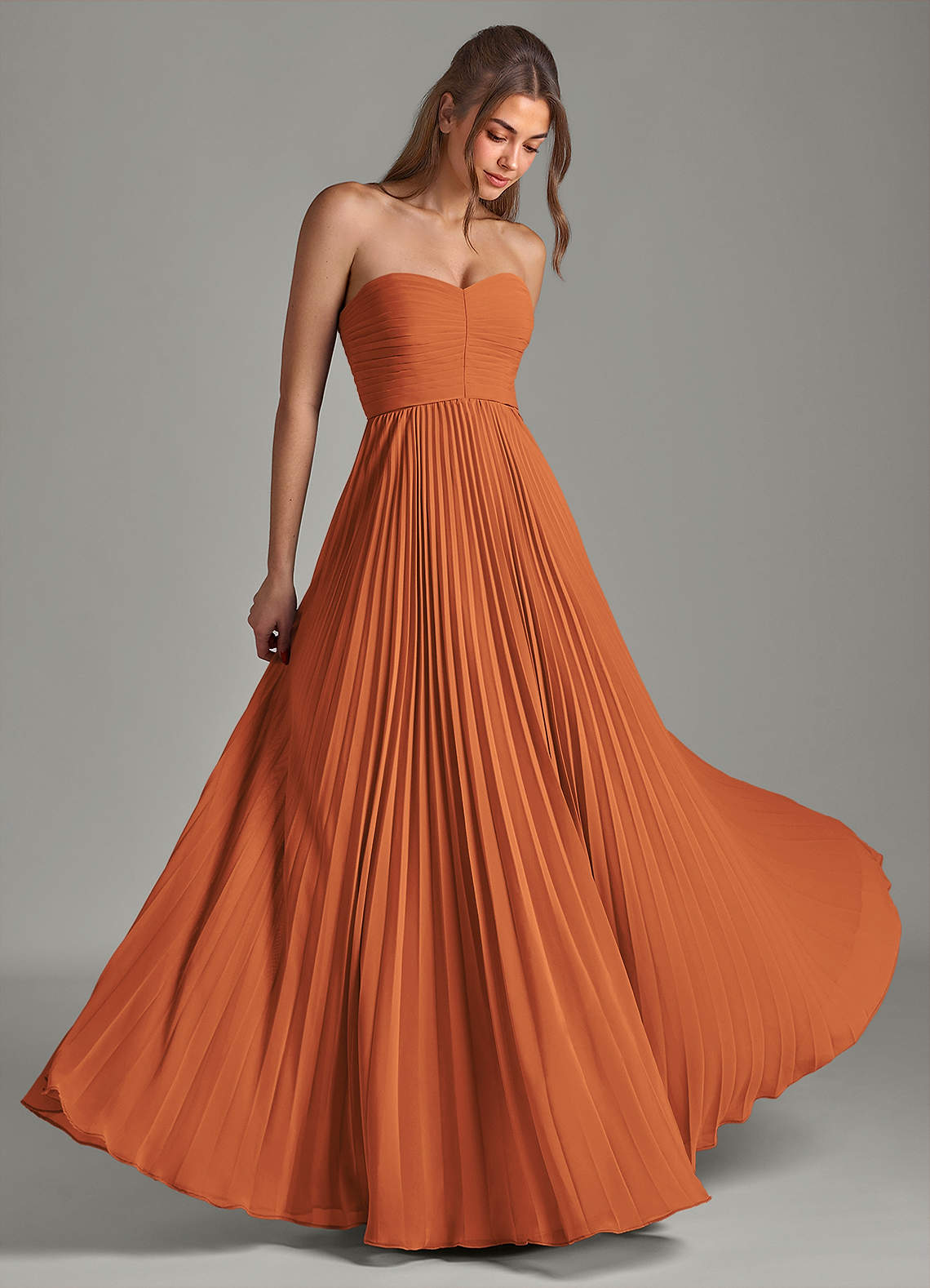 Azazie Chiana Cinnamon Chiffon Bridesmaid Dresses | Azazie IE