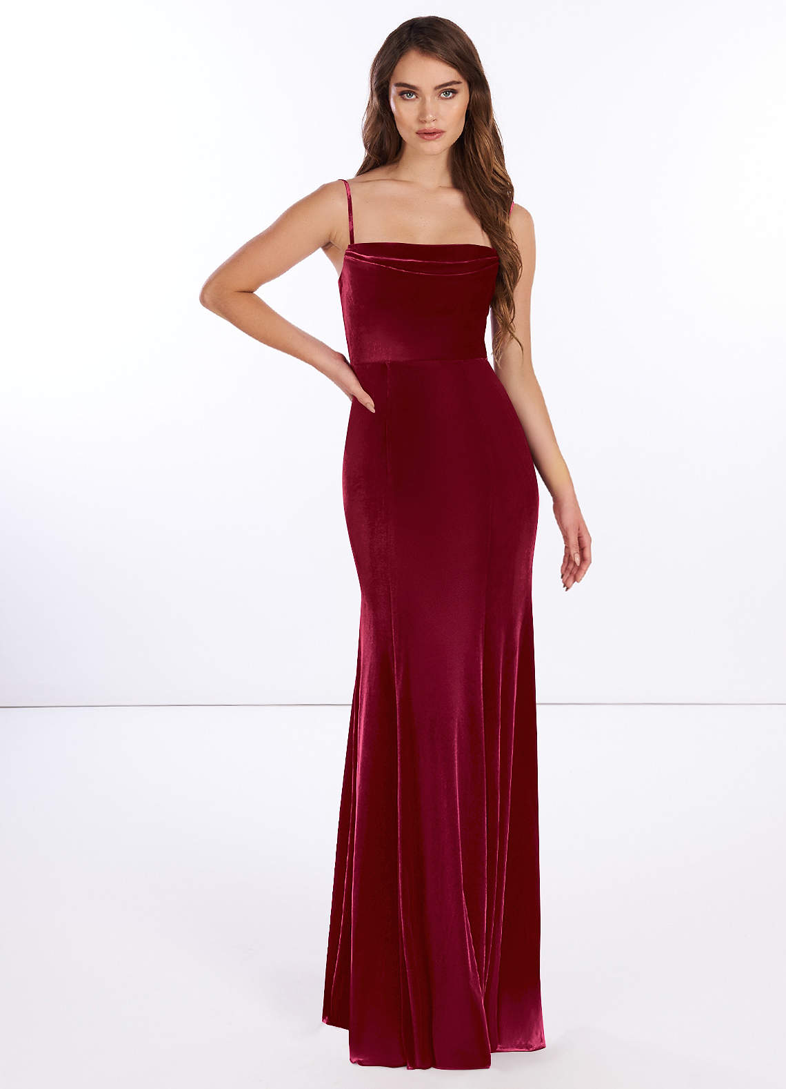 Solange Velvet Dress Try-on Dress Sample Dress Burgundy Bridesmaid ...