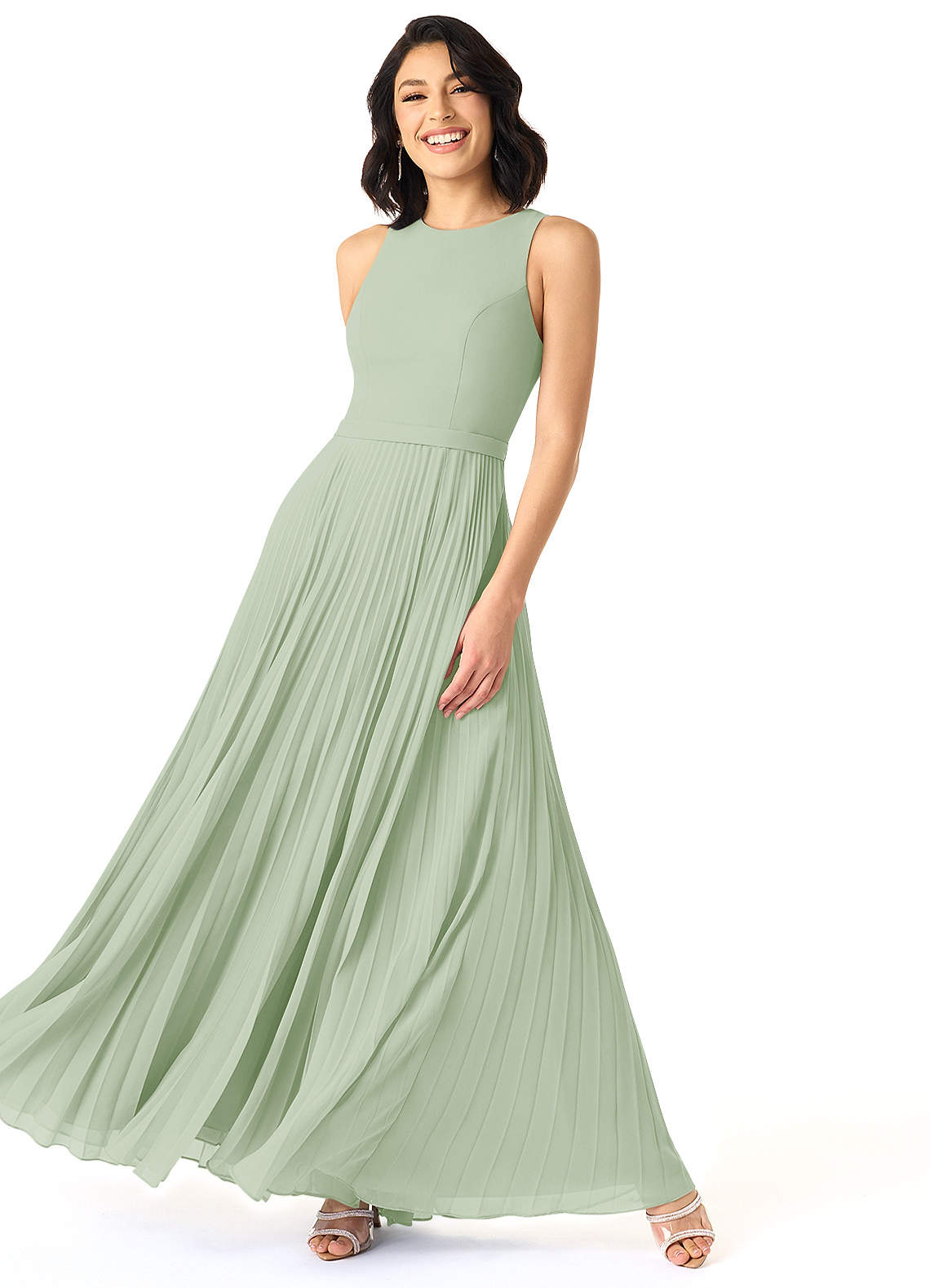 Azazie Lindie Dusty Sage Bridesmaid Dresses | Azazie