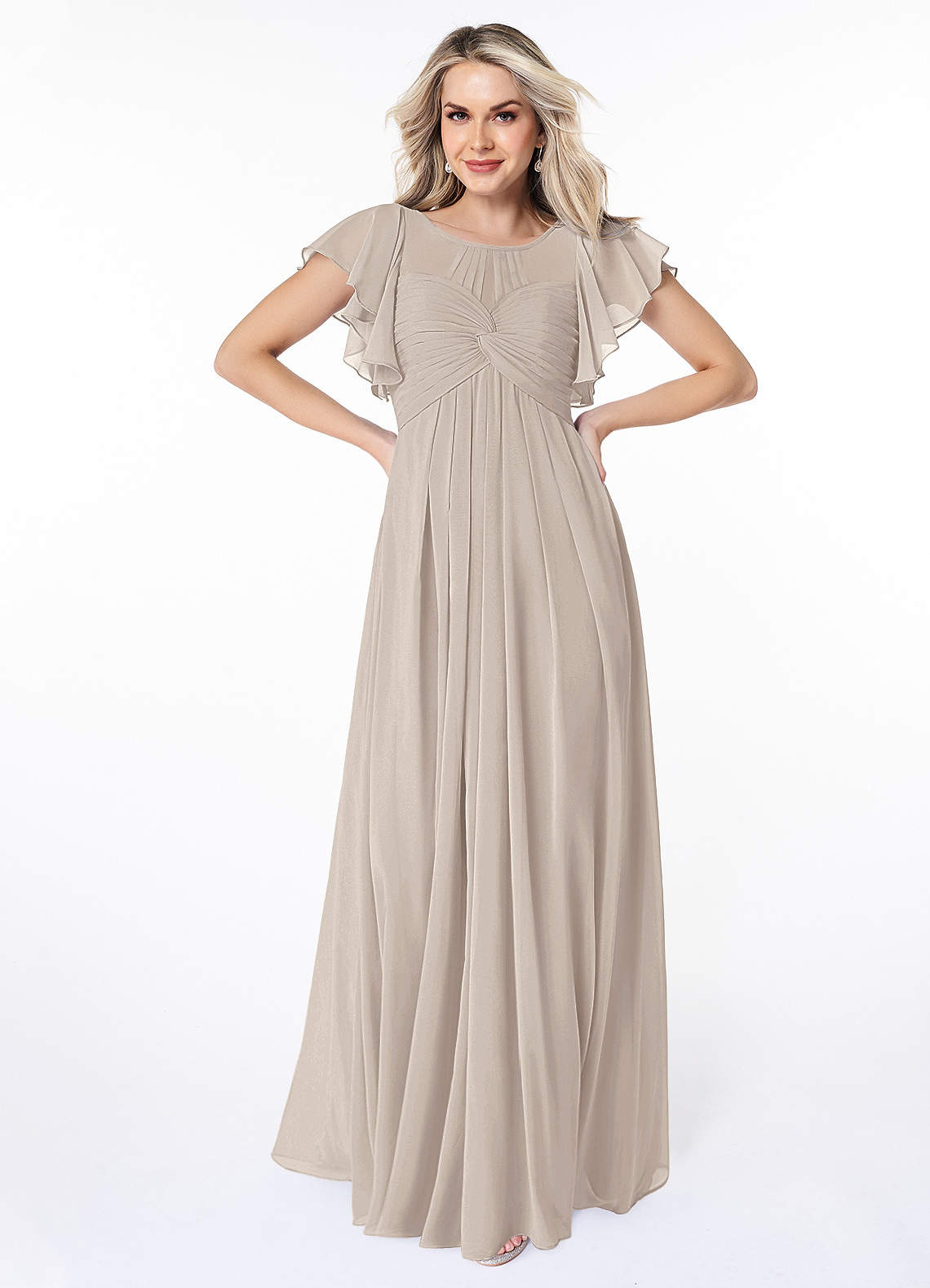 Frost Azazie Lily Modest Bridesmaid Dresses | Azazie
