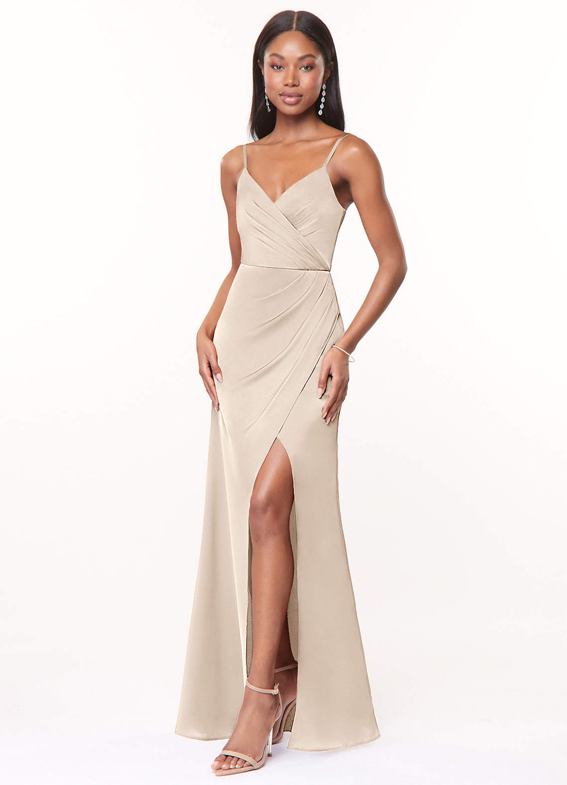 Frost Azazie Maci Stretch Satin Dress Bridesmaid Dresses | Azazie