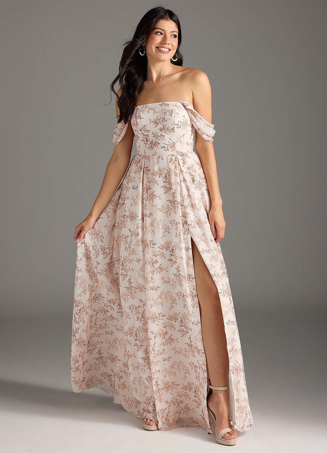 Azazie Chrysanta Pink Fern Floral Bridesmaid Dresses | Azazie