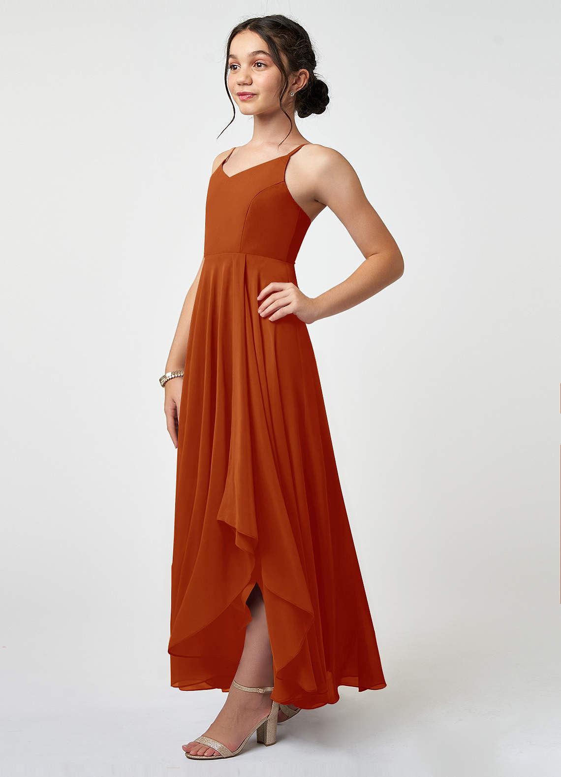 Paprika Azazie Collette Junior Junior Bridesmaid Dresses | Azazie