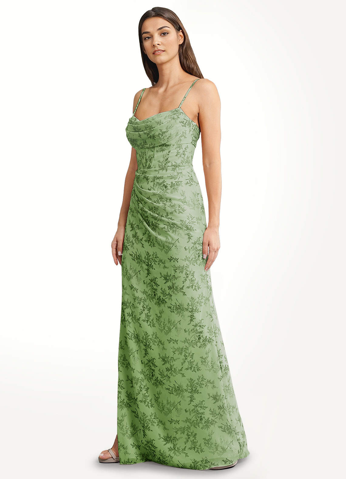 Green Fern Floral Azazie Mai Bridesmaid Dresses | Azazie