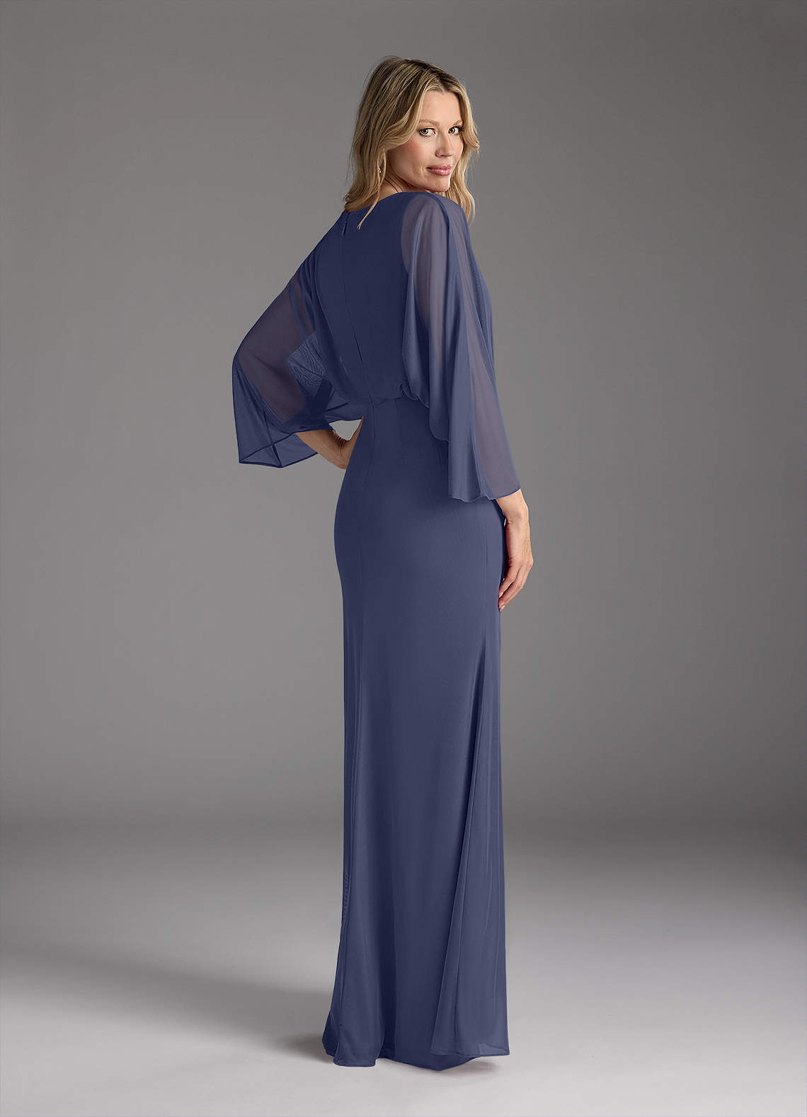 Azazie Ysabella Stormy Mermaid Pleated Mesh Dress Mother of the Bride ...