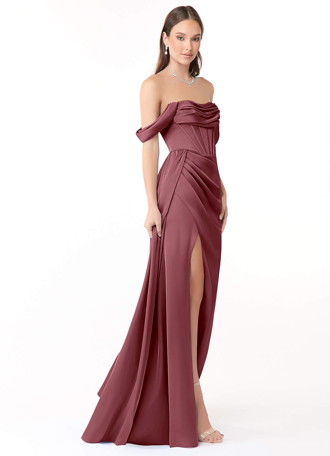 Azazie Amyra Desert Rose Bridesmaid Dresses | Azazie