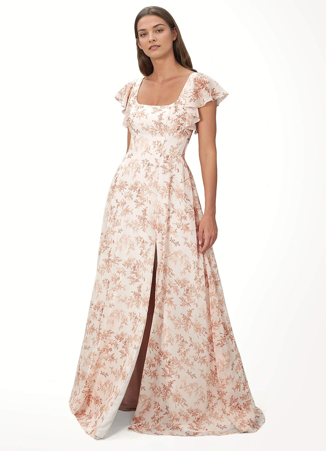 Pink Fern Floral Azazie Bondi Bridesmaid Dresses | Azazie