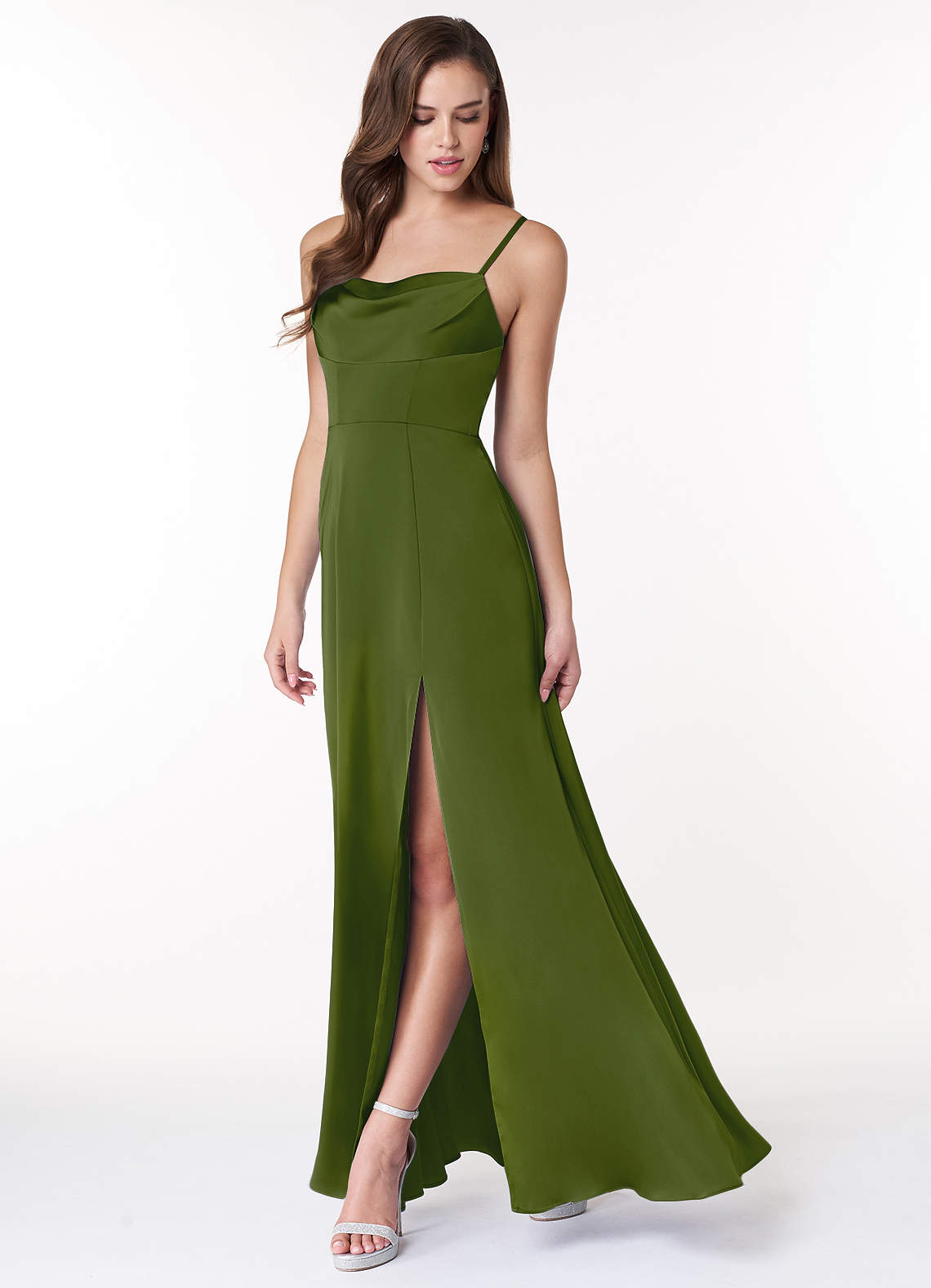 Juniper Azazie Clove Stretch Satin Dress Bridesmaid Dresses | Azazie