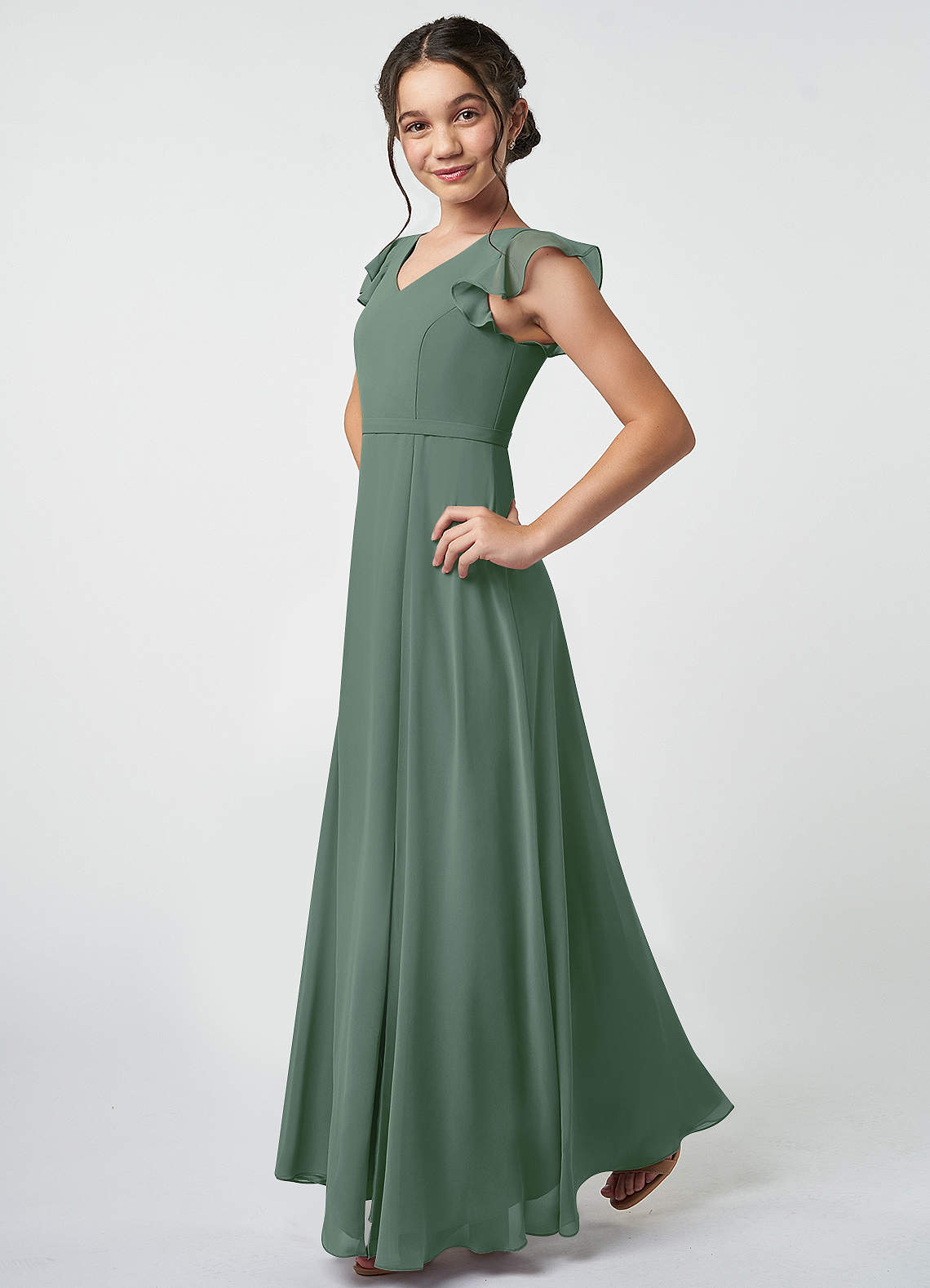 Eucalyptus Azazie Claudine JBD Junior Bridesmaid Dresses | Azazie