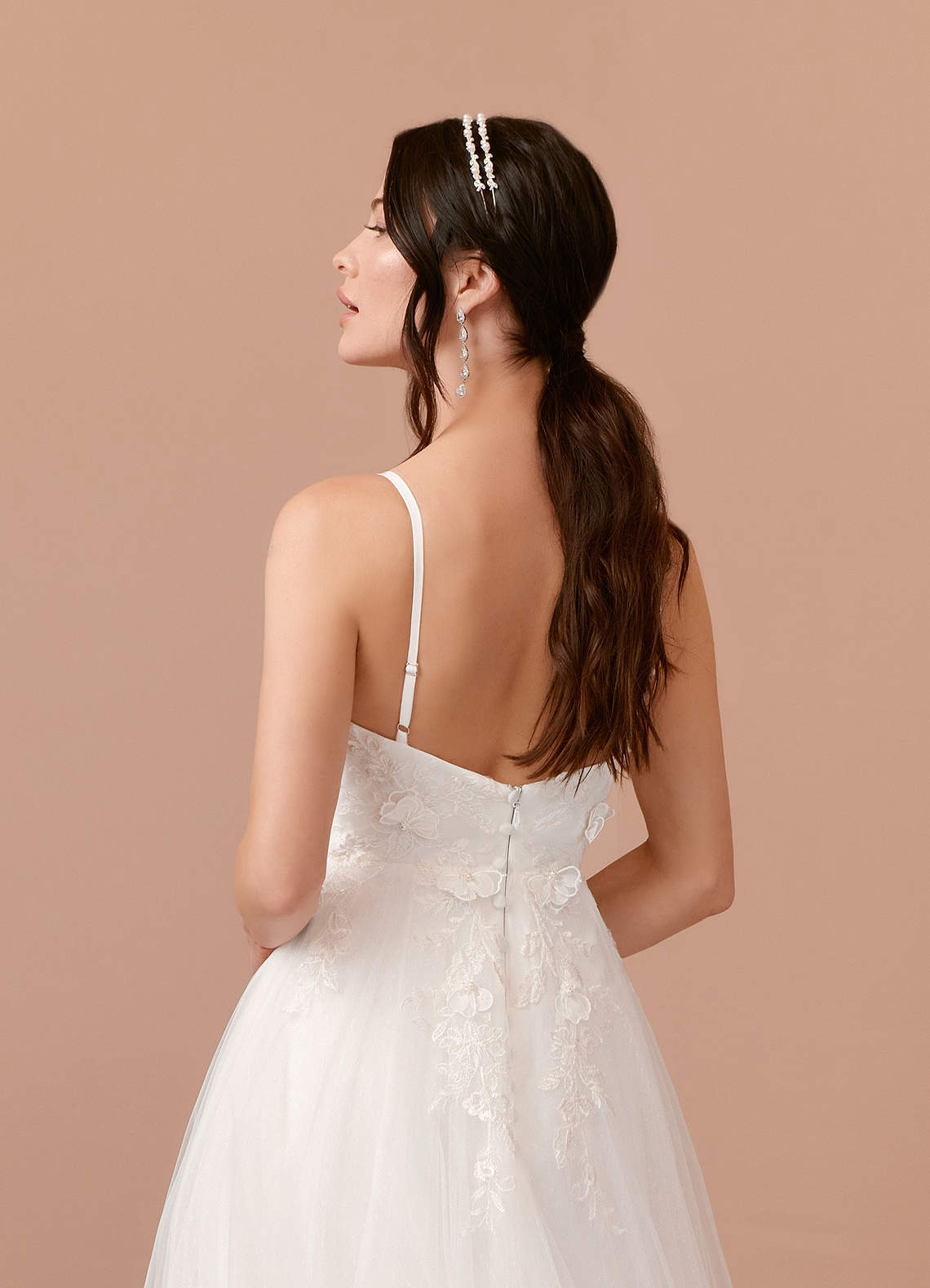 Diamond White Azazie Nikita A-Line Sequins Tulle Chapel Train Dress ...