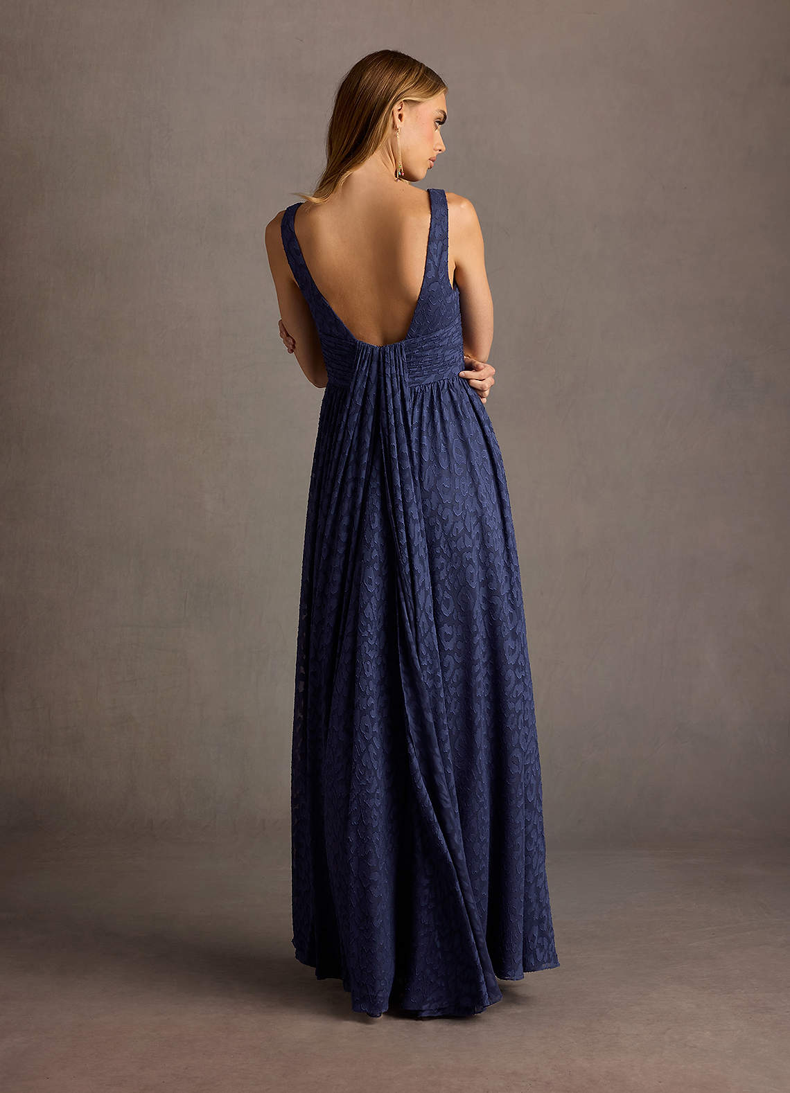 Effy Navy Plunging Maxi Dress Atelier Dresses | Azazie