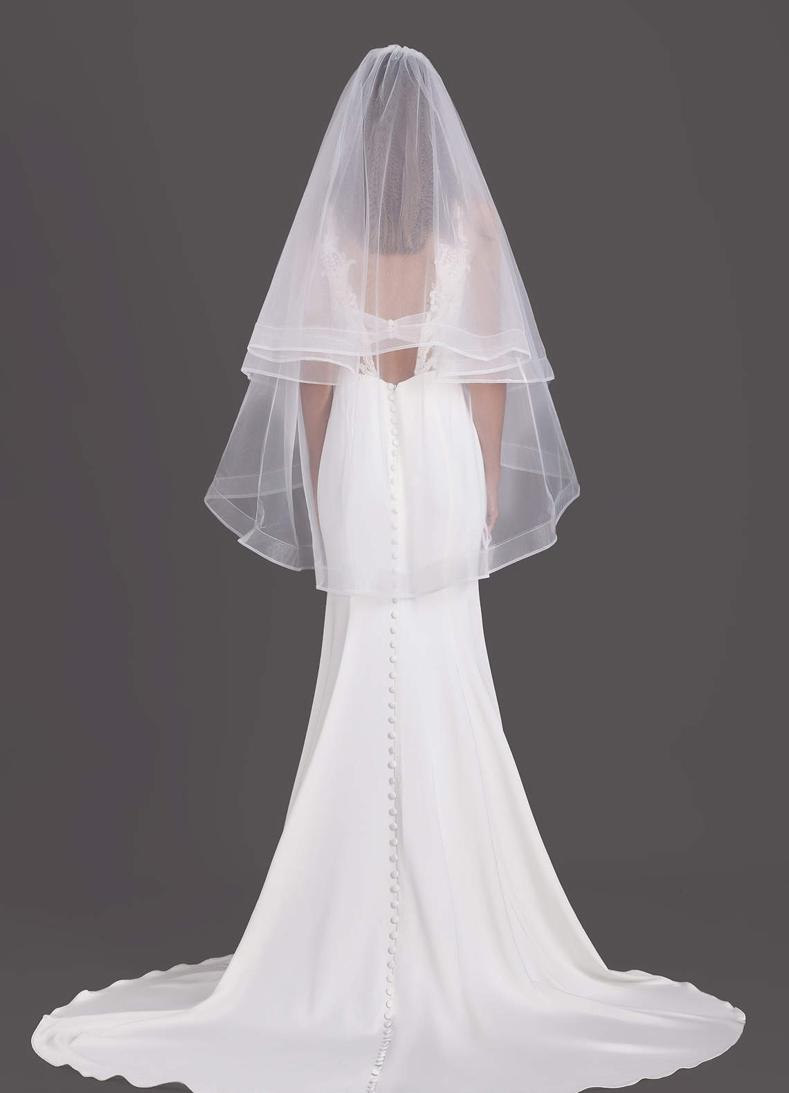 Richelle Fingertip Length Veil With Blusher Wedding Veils | Azazie UK