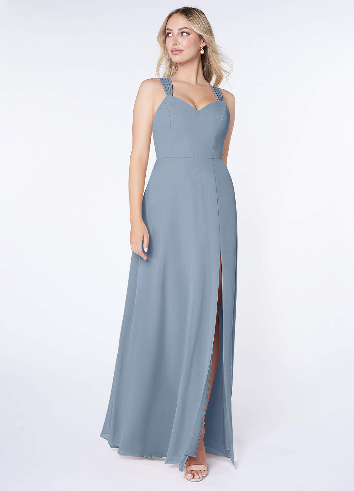 Dusty Blue Azazie Jane Bridesmaid Dresses | Azazie