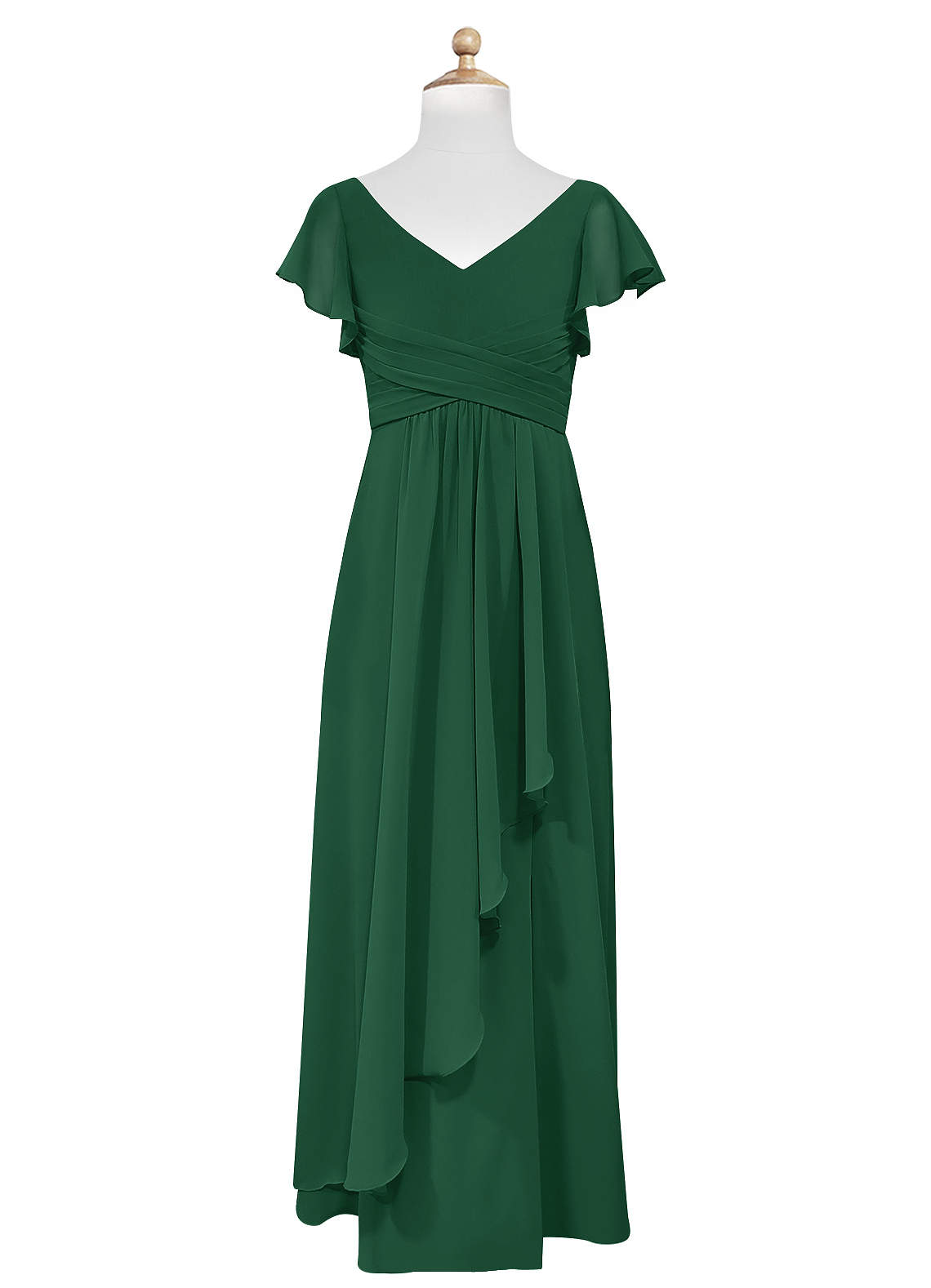 Dark Green Azazie Omari Junior Junior Bridesmaid Dresses | Azazie