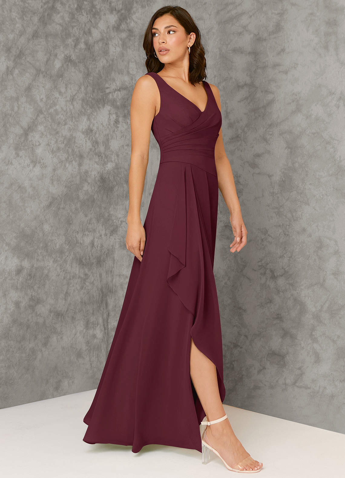 Azazie Kori Cabernet Bridesmaid Dresses | Azazie