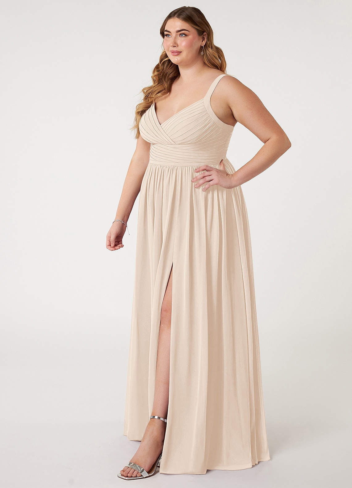 White Alabaster Azazie Chanel Bridesmaid Dresses | Azazie