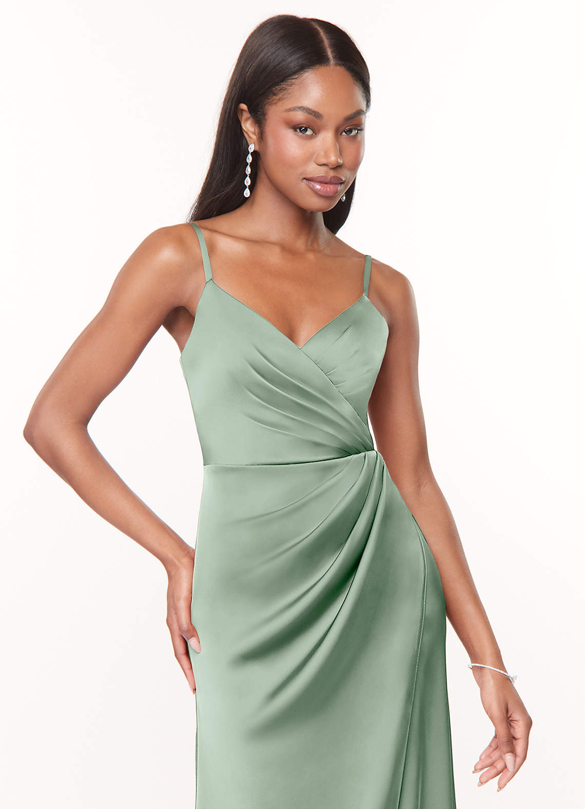 Agave Azazie Maci Stretch Satin Dress Bridesmaid Dresses | Azazie