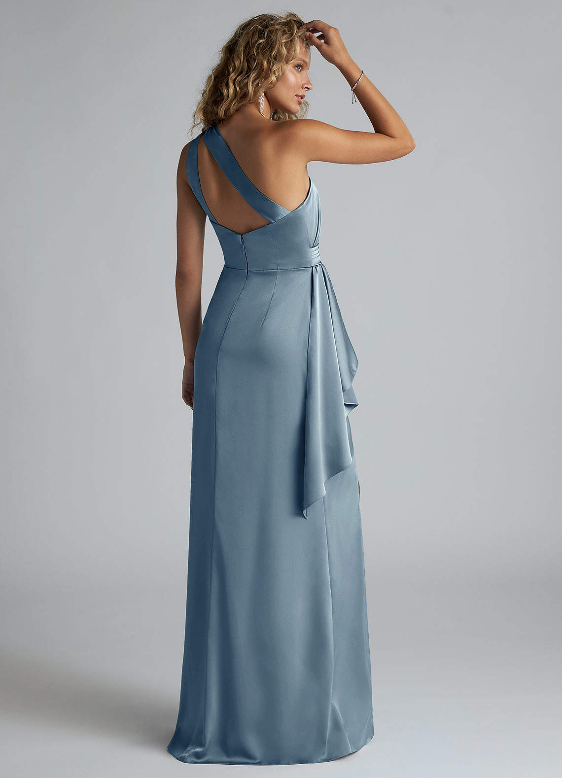 Dusty Blue Azazie Maive Bridesmaid Dresses | Azazie