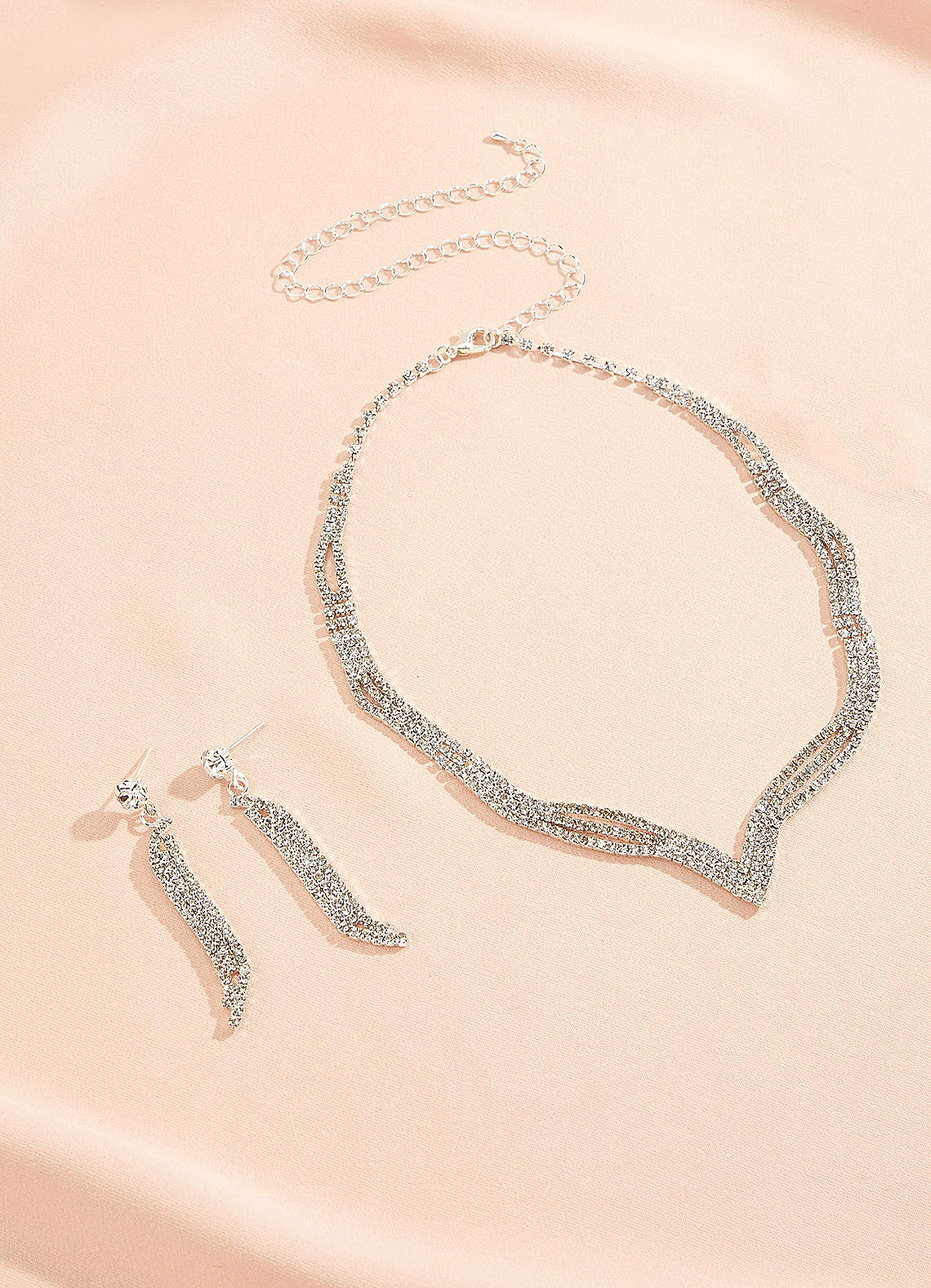 Full Diamond Zigzag Jewelry Set | Azazie