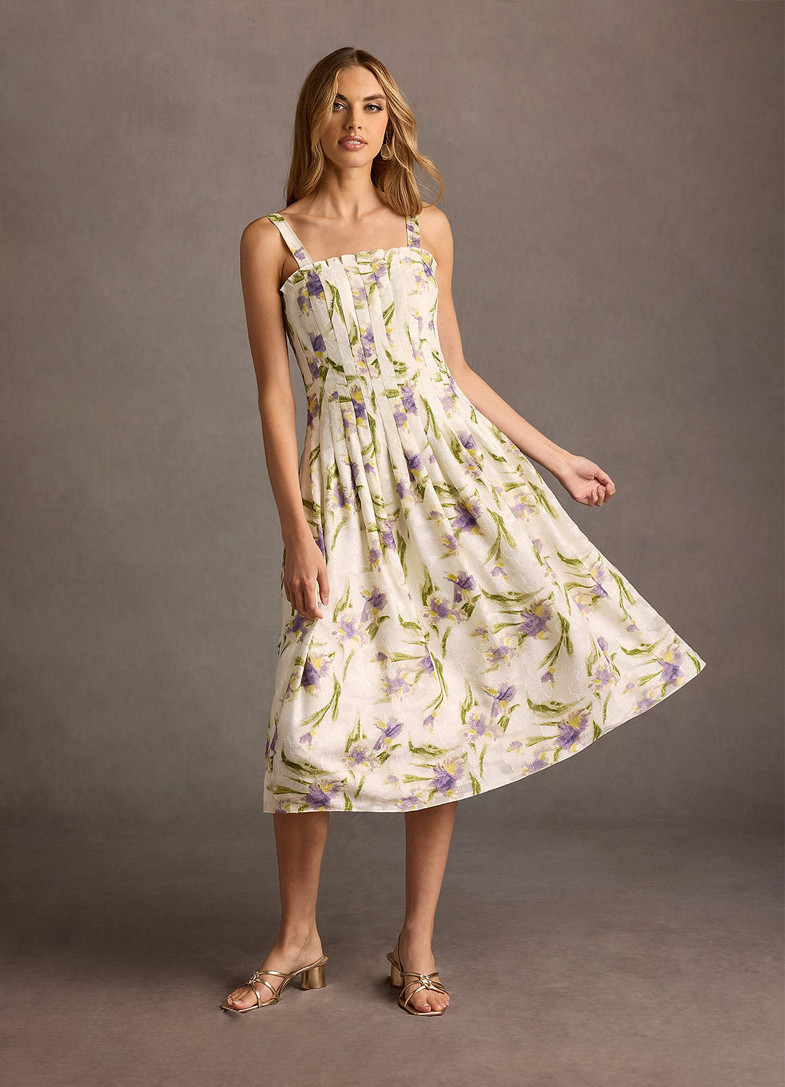 Delilah Tulip Multi Print Midi Dress Atelier Dresses | Azazie