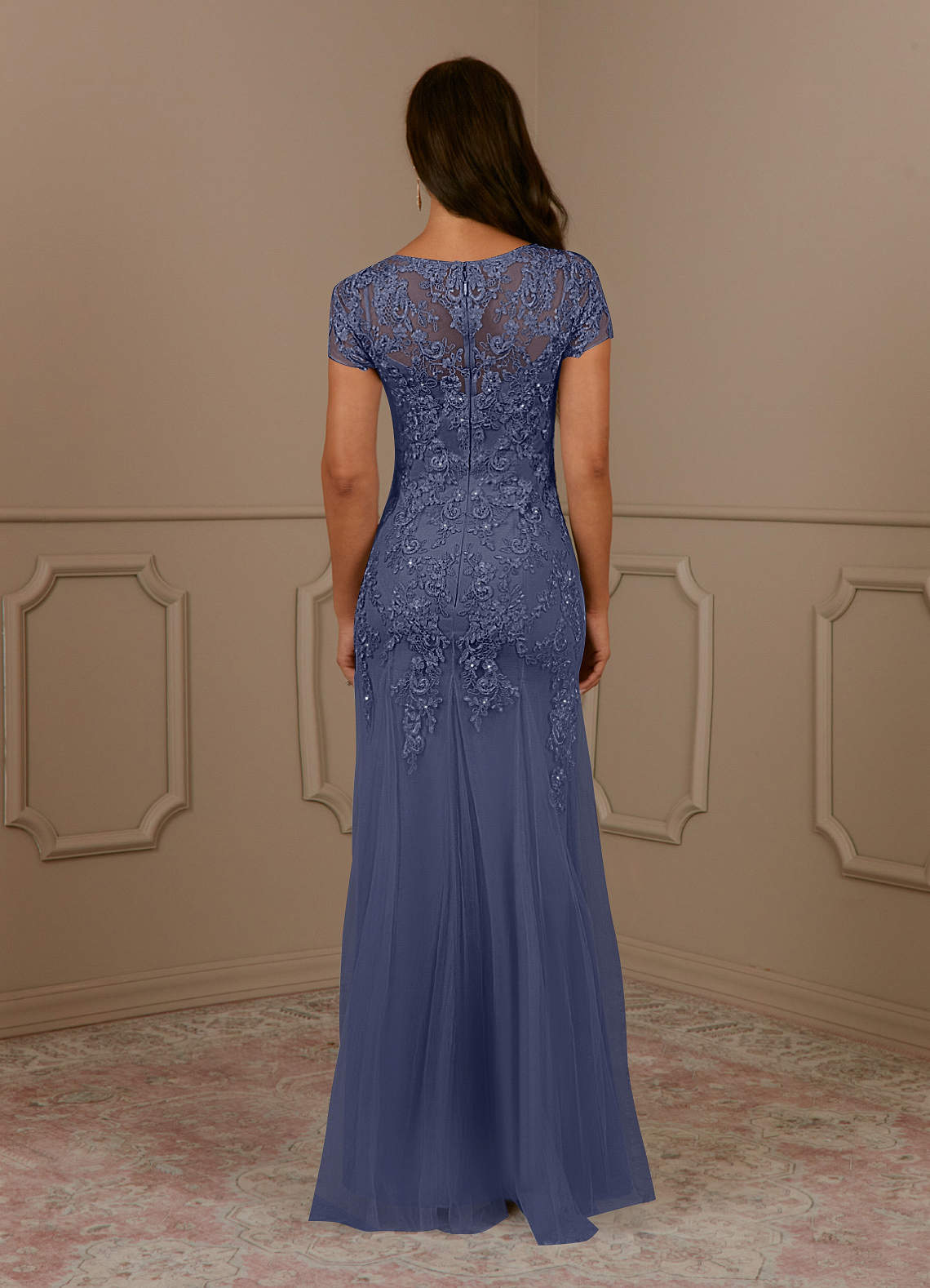 Stormy Azazie Laurie Mermaid Scoop Sequins Tulle Floor-Length Dress ...