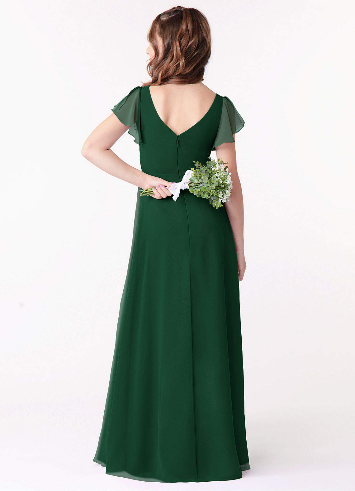 Dark Green Azazie Omari Junior Junior Bridesmaid Dresses | Azazie