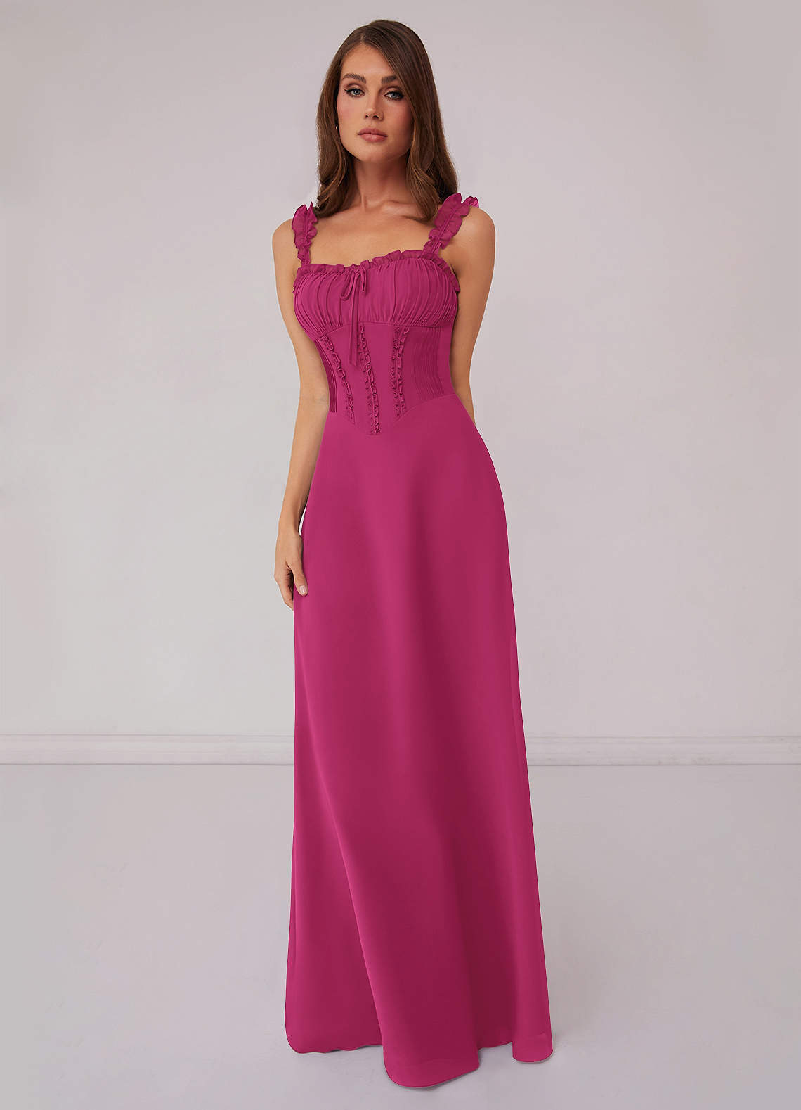 Barbie™ Pink Dropped Waist Ruffle Chiffon A-line Dress Bridesmaid ...