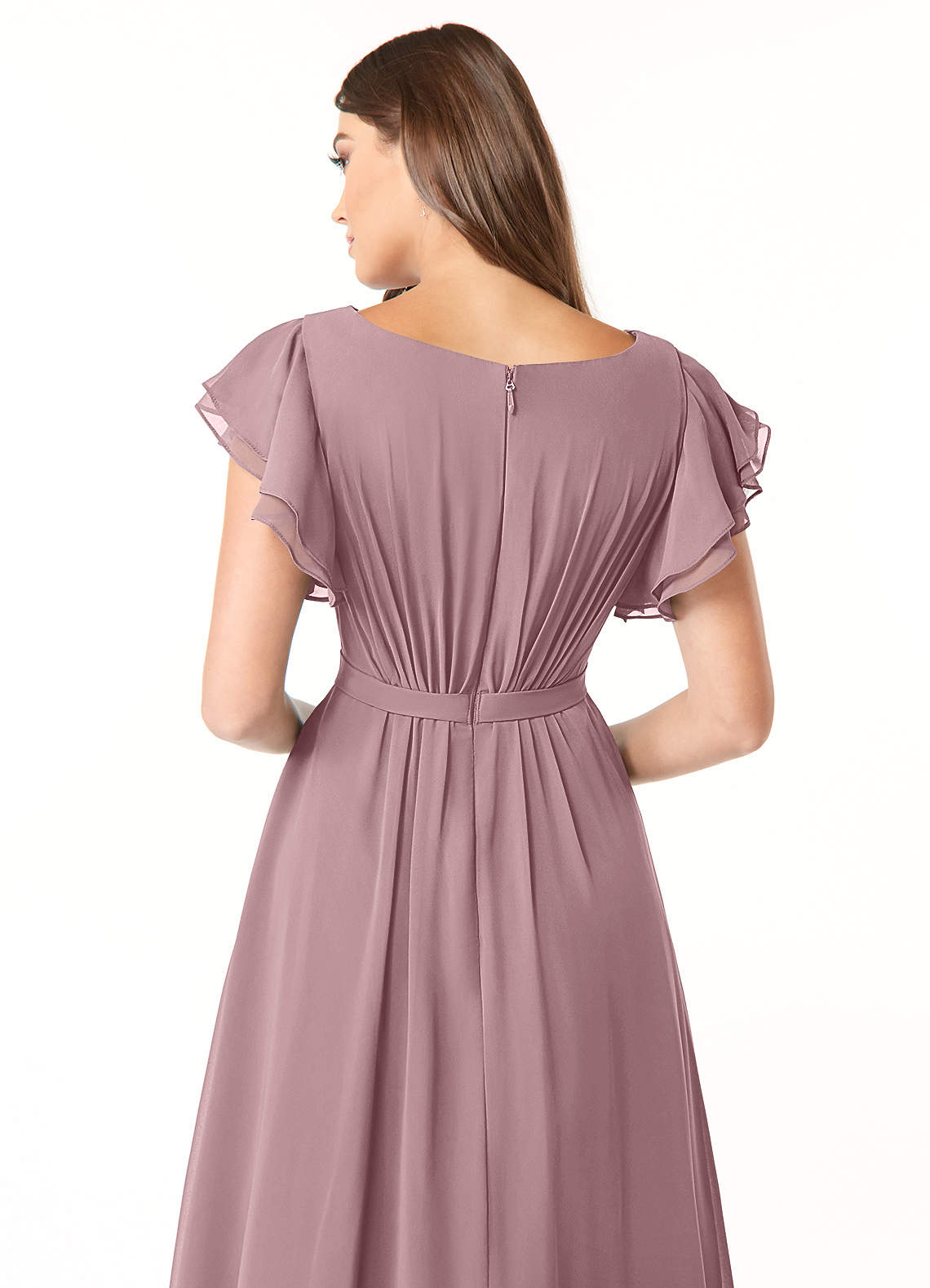 Dusty Rose Azazie Daphne Modest Bridesmaid Dresses | Azazie