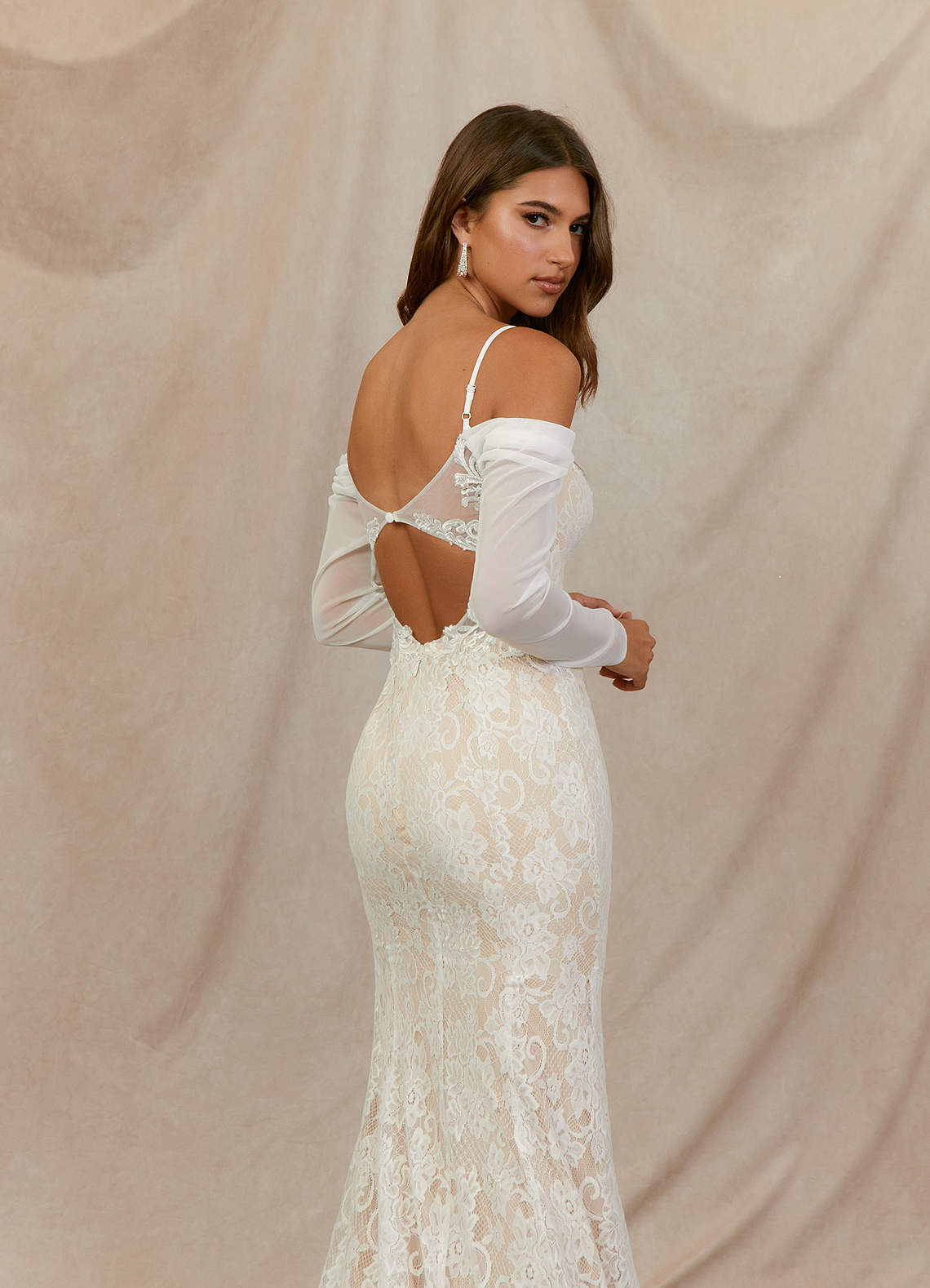 Diamond White/Champagne Azazie Joanne Mermaid Sequins Mesh Chapel Train ...