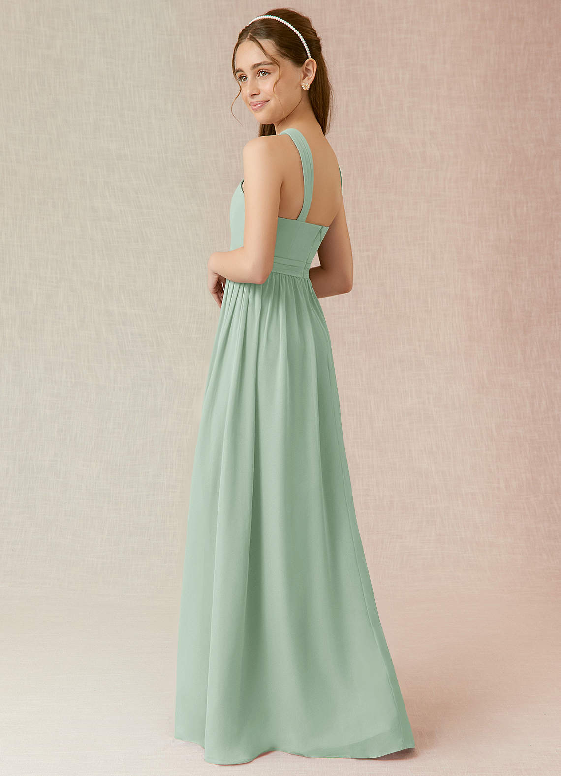 Azazie Jiya Junior Bridesmaid Dress in Agave | Azazie CA