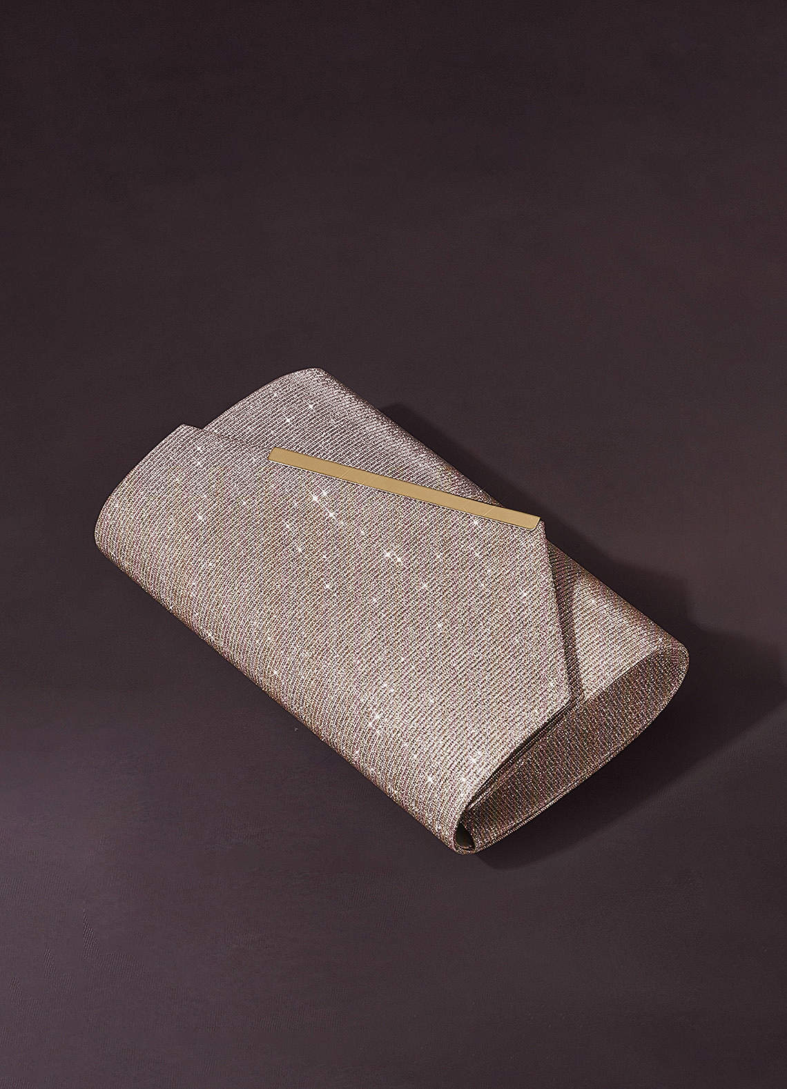 Champagne Rose Micronized Glitter Envelope Bag | Azazie