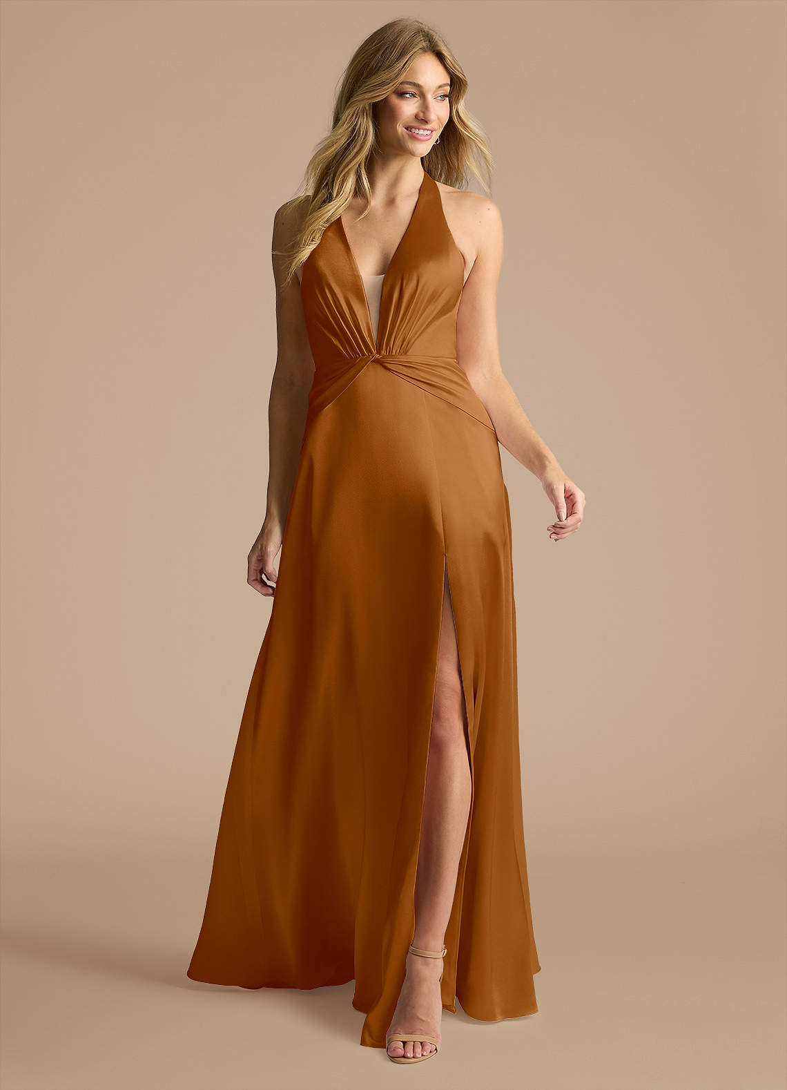 Azazie Janessa Copper Bridesmaid Dresses | Azazie