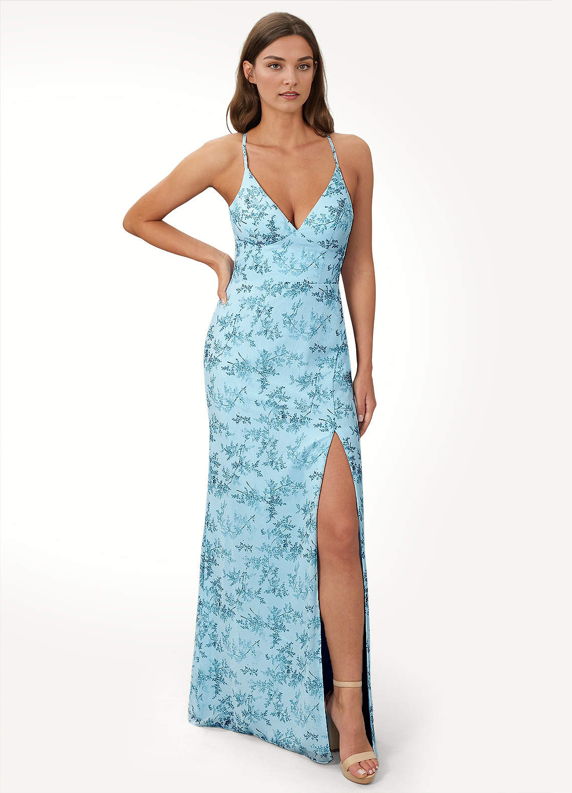 Blue Fern Floral Becca Try-on Dress Sample Dress Bridesmaid Dresses ...