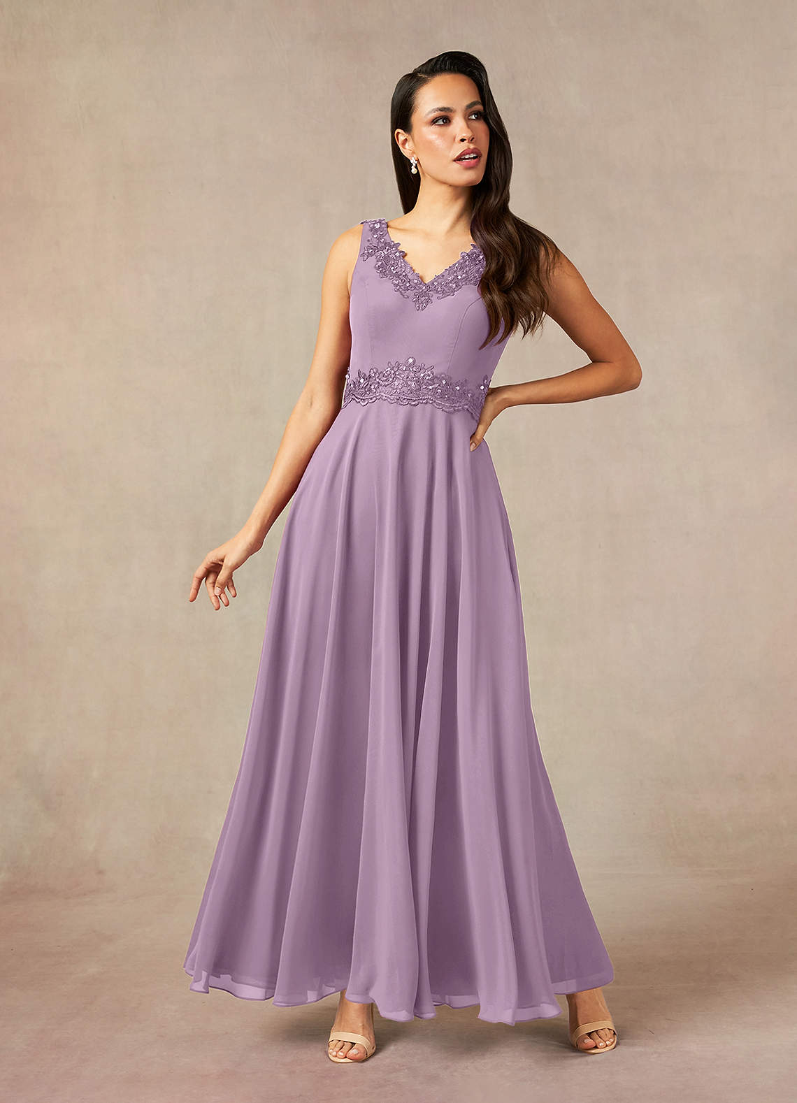 Azazie Devana Wisteria A-Line Sequins Chiffon Dress | Azazie