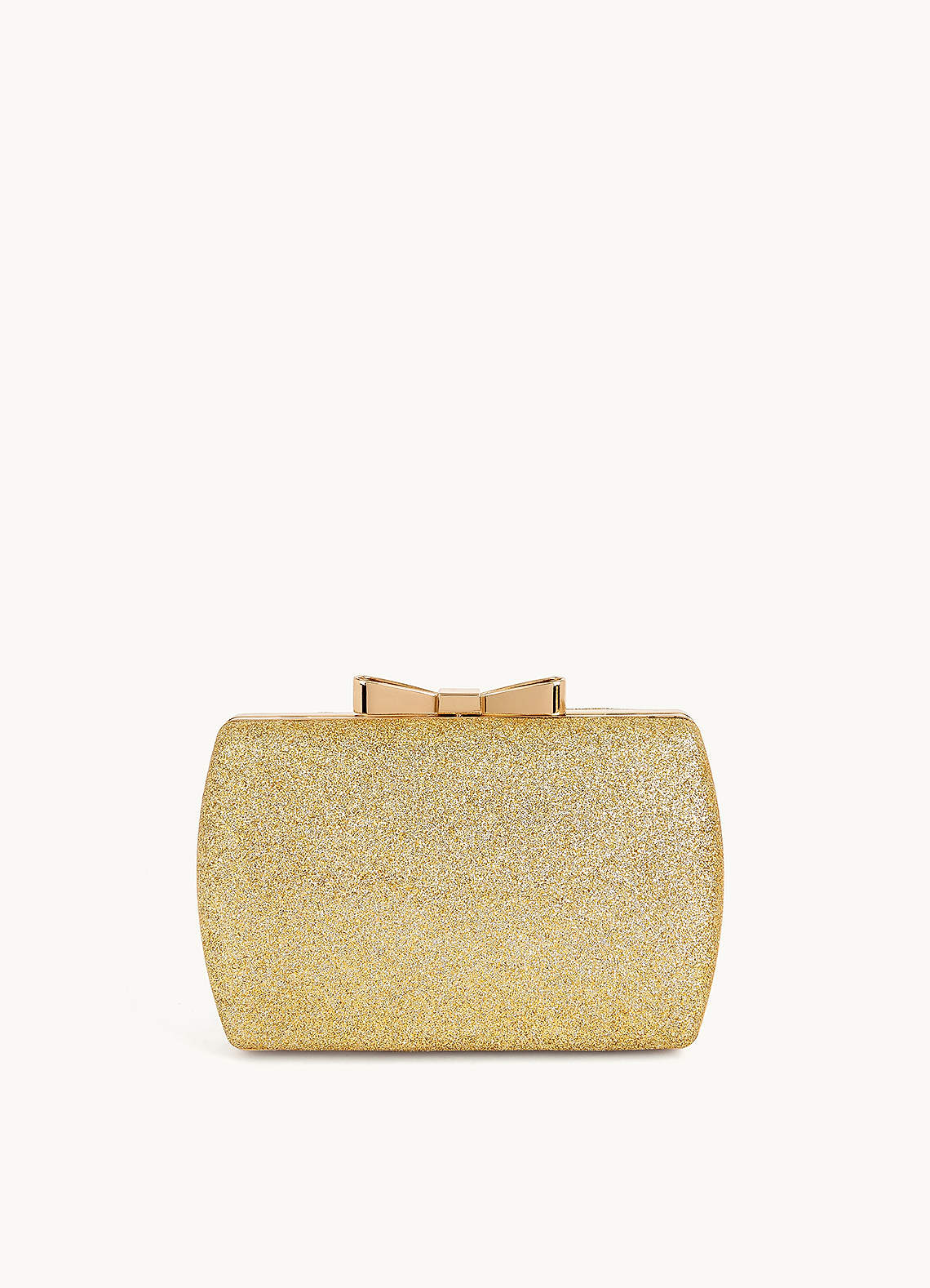 Gold Glitter Bow Clasp Clutch Bag | Azazie