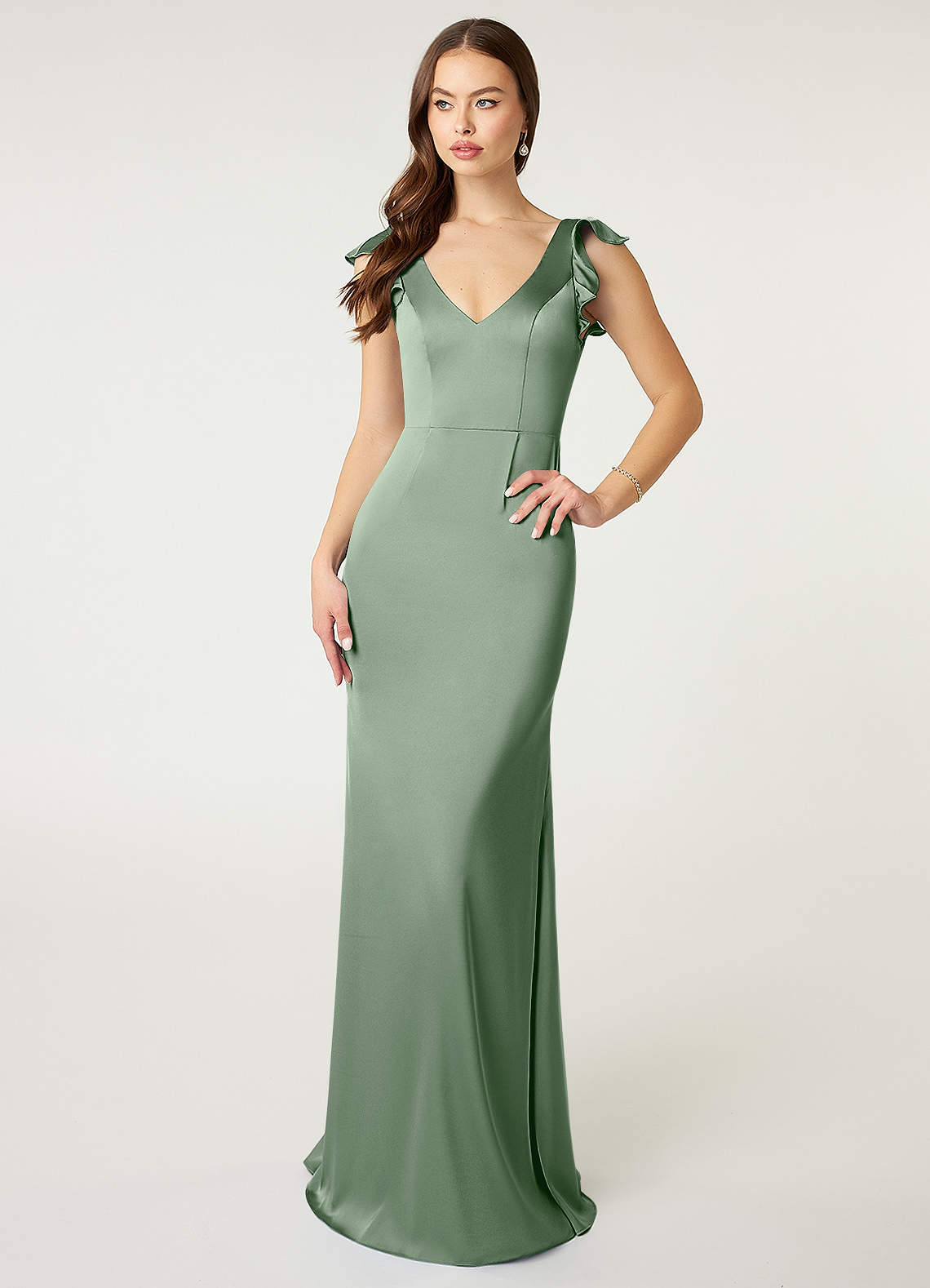 Matcha Azazie Vero Stretch Satin Dress Bridesmaid Dresses | Azazie