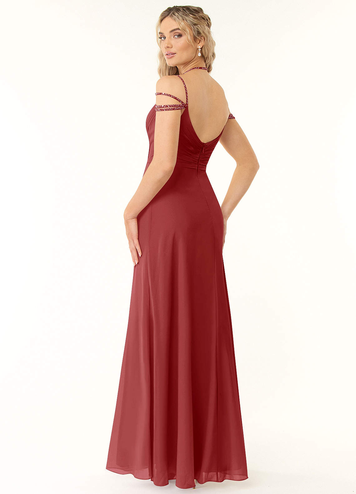 Rust Azazie Solana Bridesmaid Dresses | Azazie
