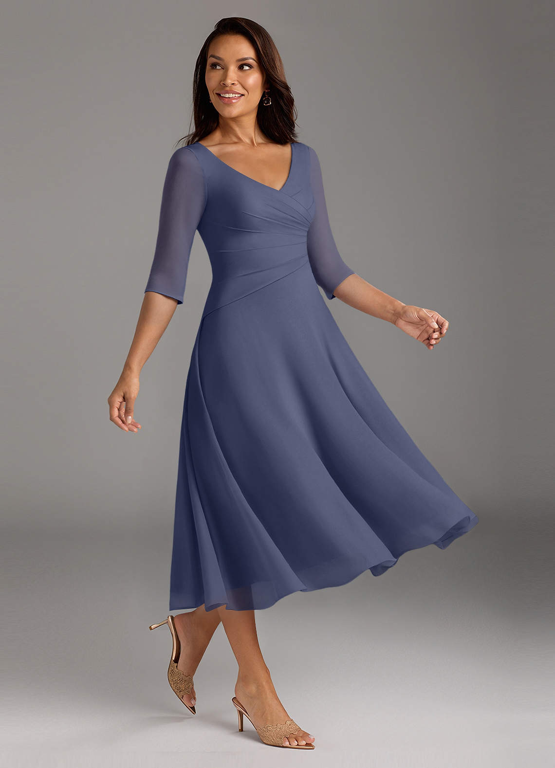 Azazie Durant Stormy A-Line Pleated Chiffon Dress | Azazie