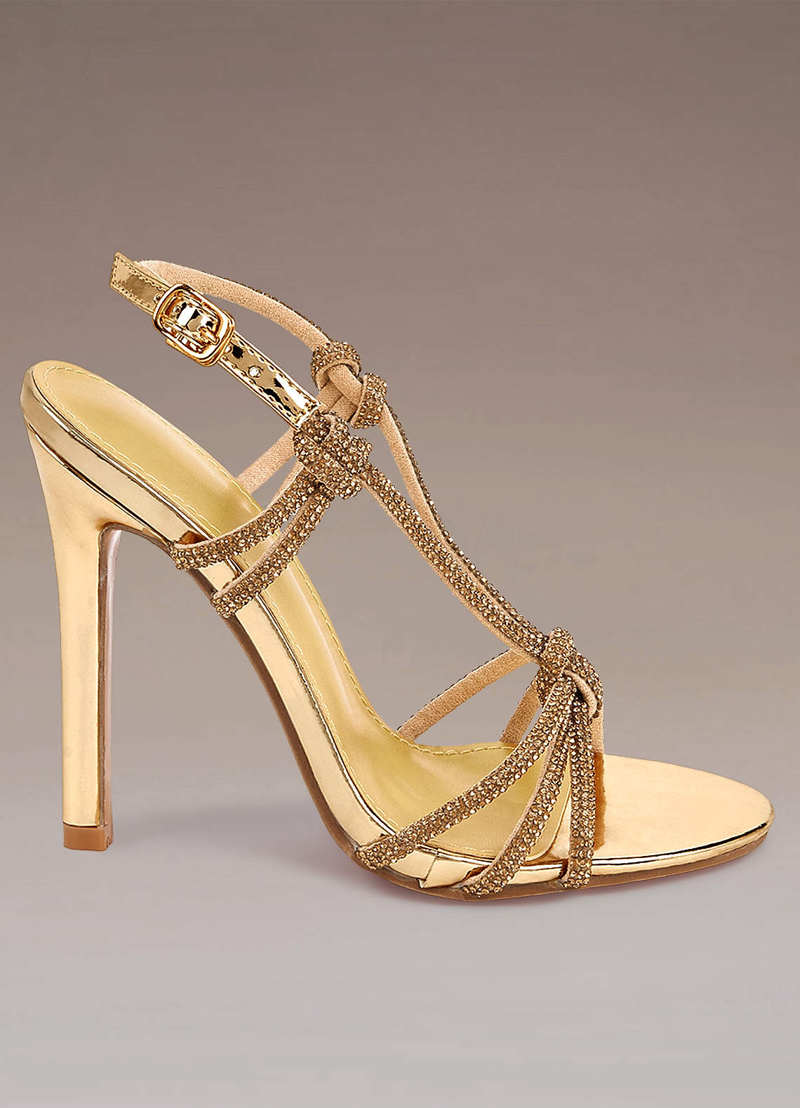 Gold Gold Rhinestone High Heels | Azazie