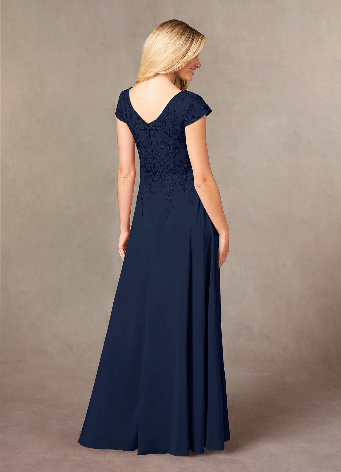 Azazie Rosemarie Dark Navy A Line Lace Dress Mother Of The Bride