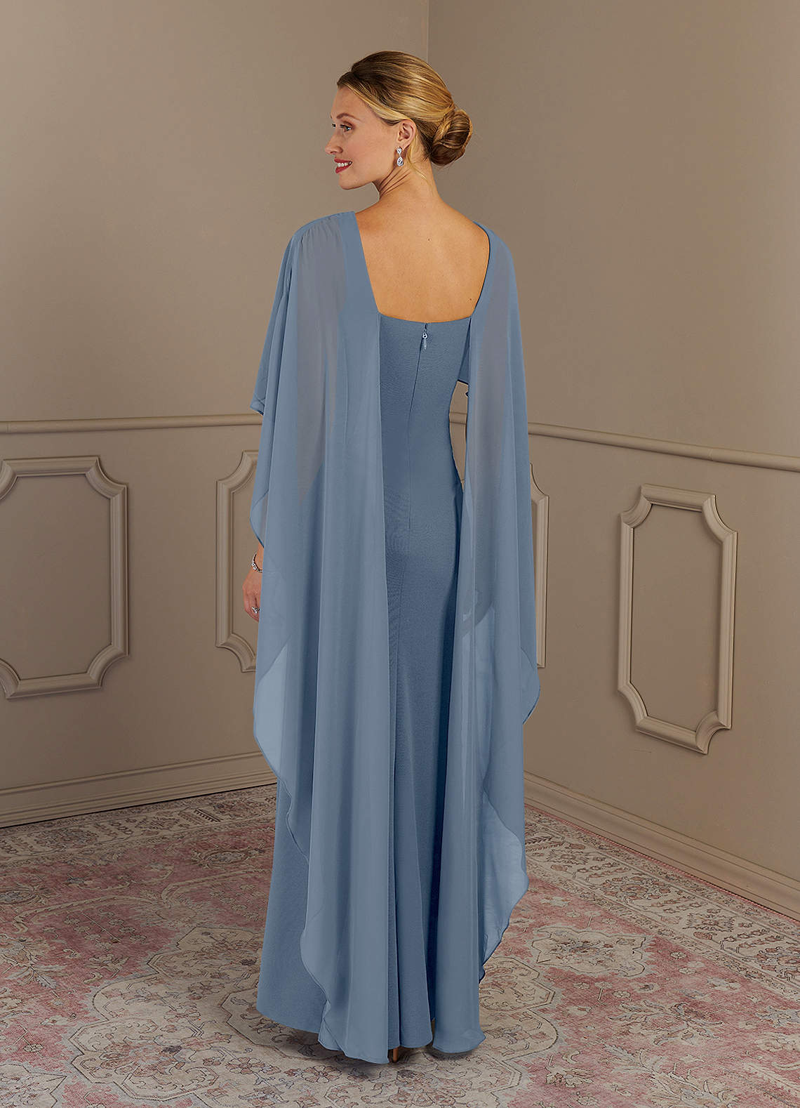 Twilight Azazie Dion Sheath Scoop Stretch Crepe Floor-Length Dress | Azazie