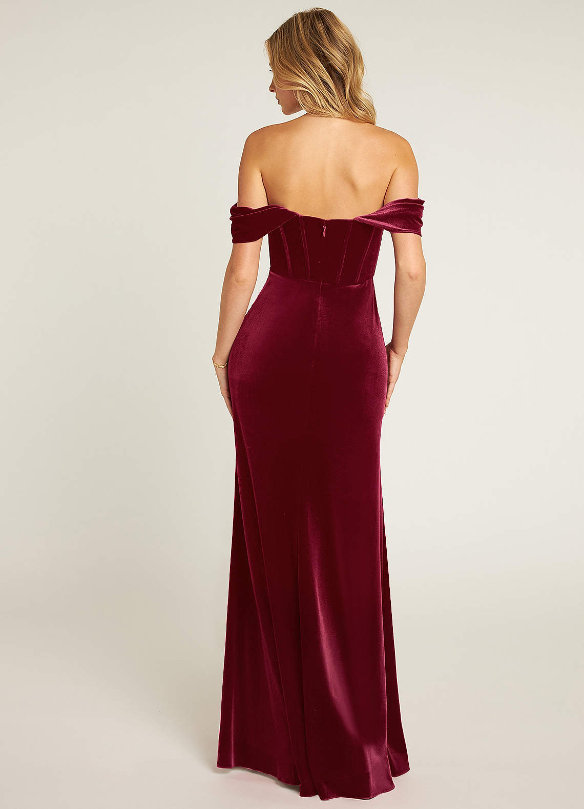 Burgundy Azazie Jas Velvet Dress Bridesmaid Dresses | Azazie